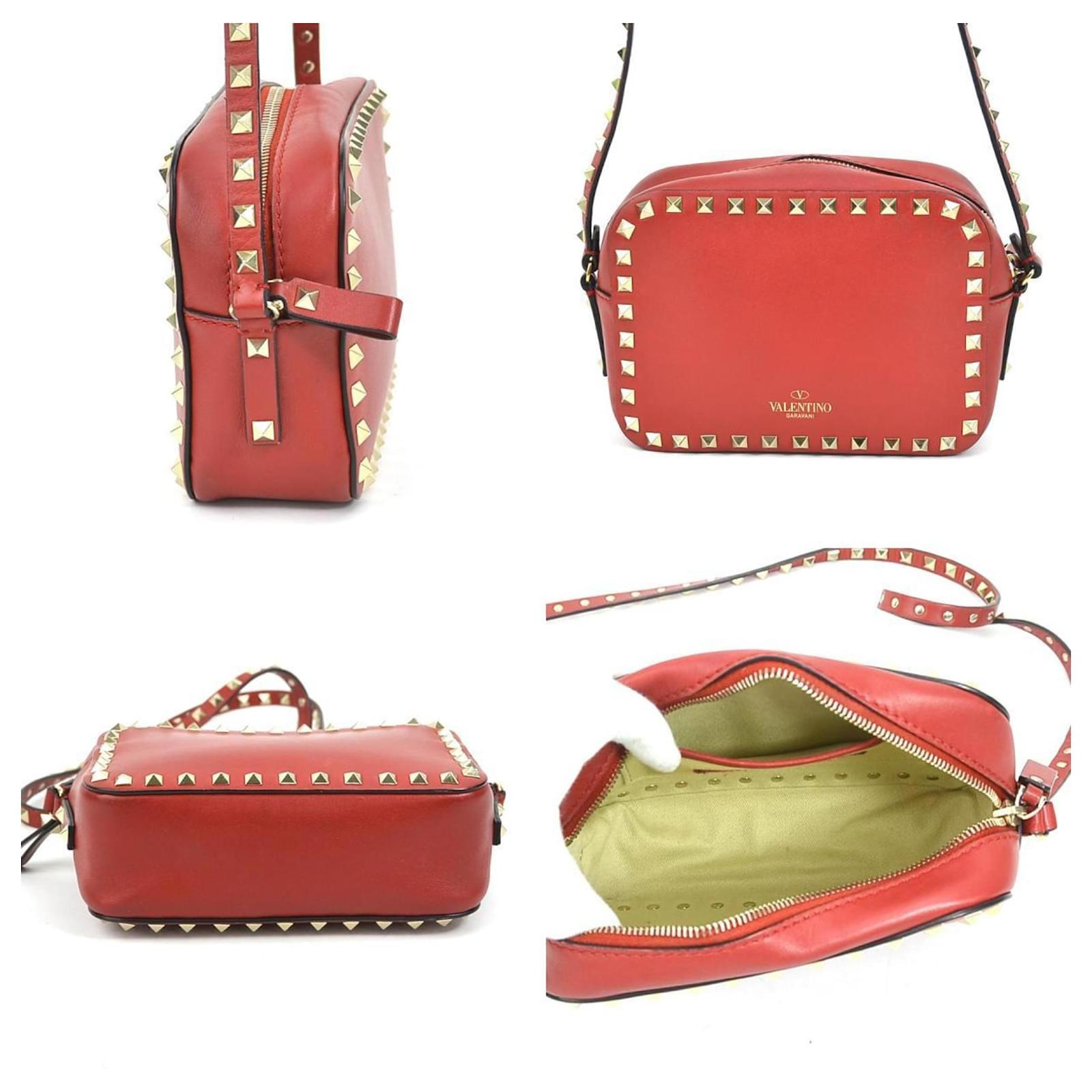Valentino Garavani Rockstud Cuir Rouge ref.1001489 - Joli Closet