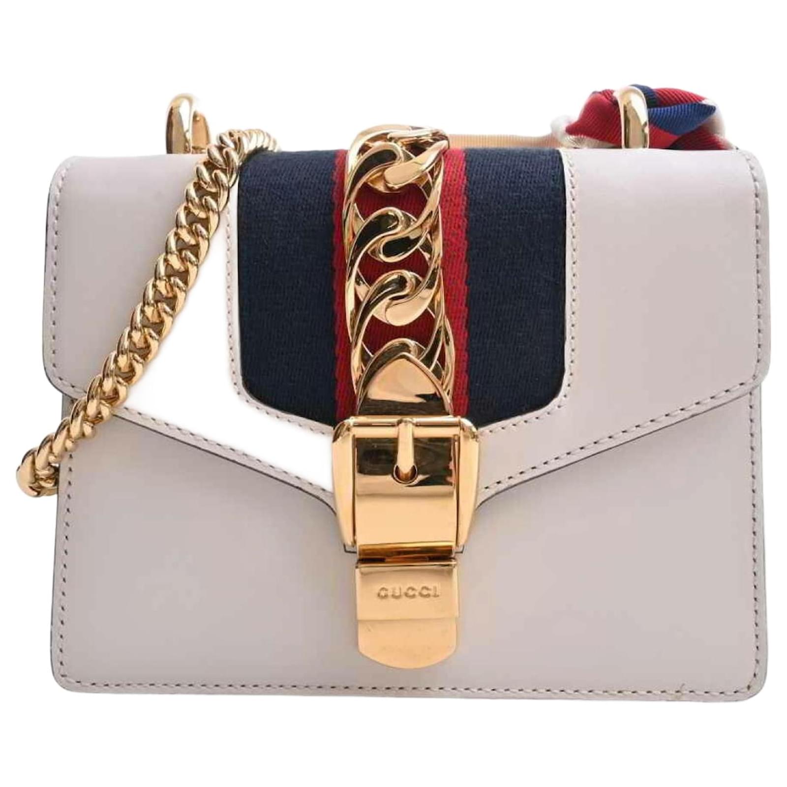 Gucci Sylvie Blanco Cuero ref.1001803 - Joli Closet
