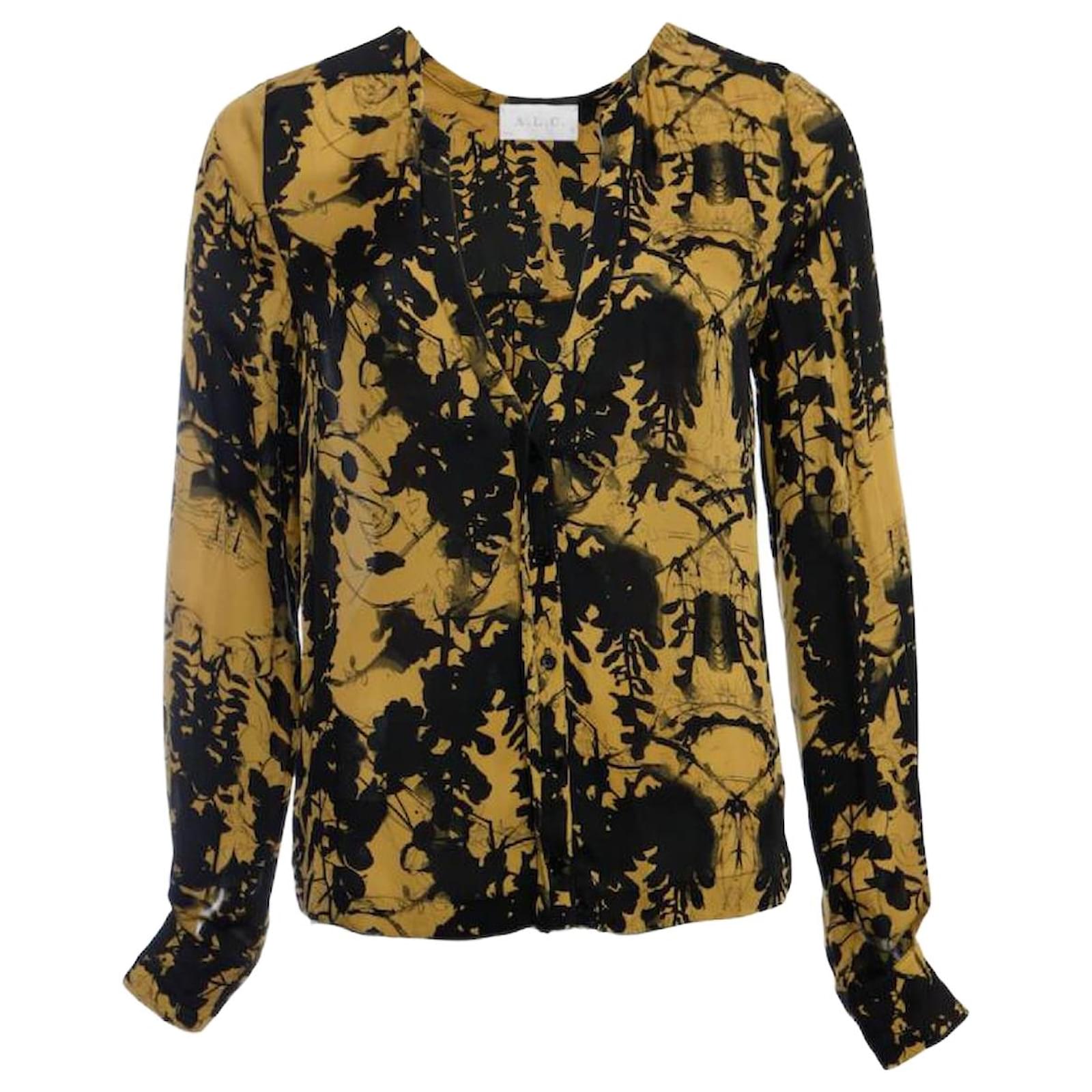 a.l.C. mustard coloured blouse in silk Black Yellow ref.1002790 - Joli ...