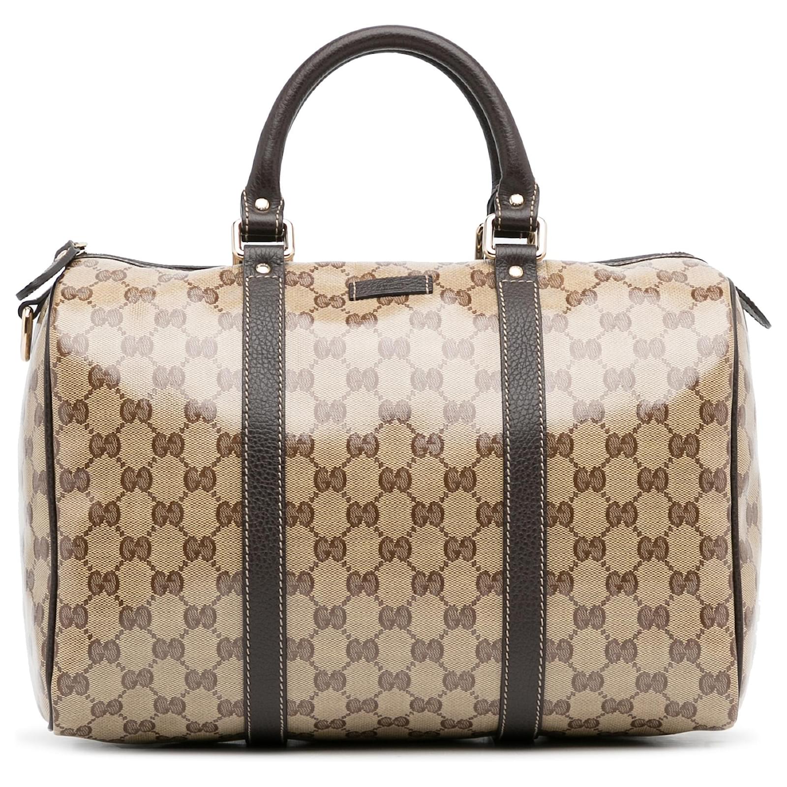Gucci Brown GG Crystal Joy Boston Light brown Leather Plastic Pony ...