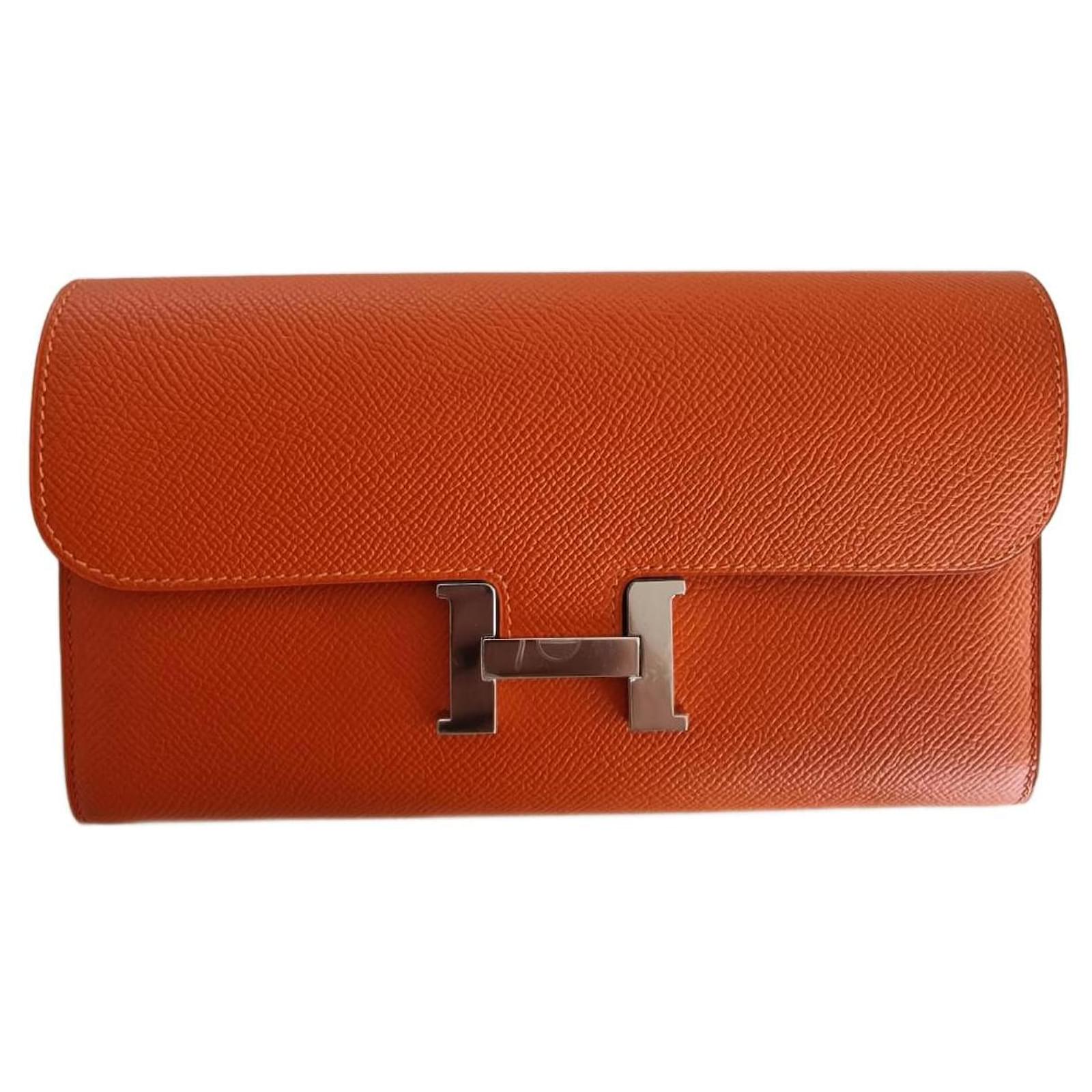 Hermès Long CONSTANCE wallet Orange Leather ref.1006482 - Joli Closet