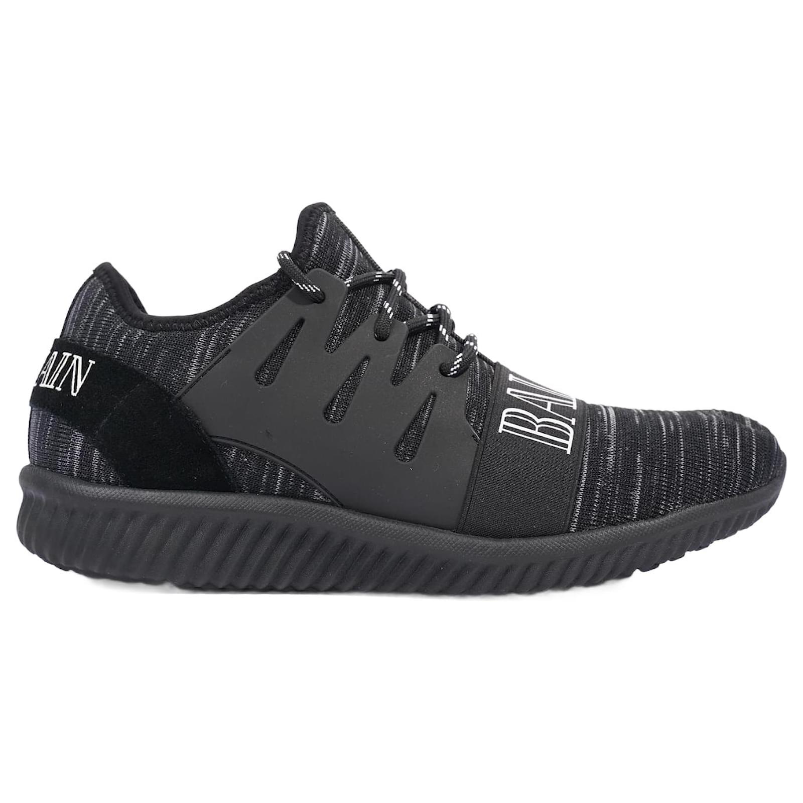 Balmain Baskets Basses Logo Homme Noir / Blanc UE 40 / UK 6 Cuir ref ...