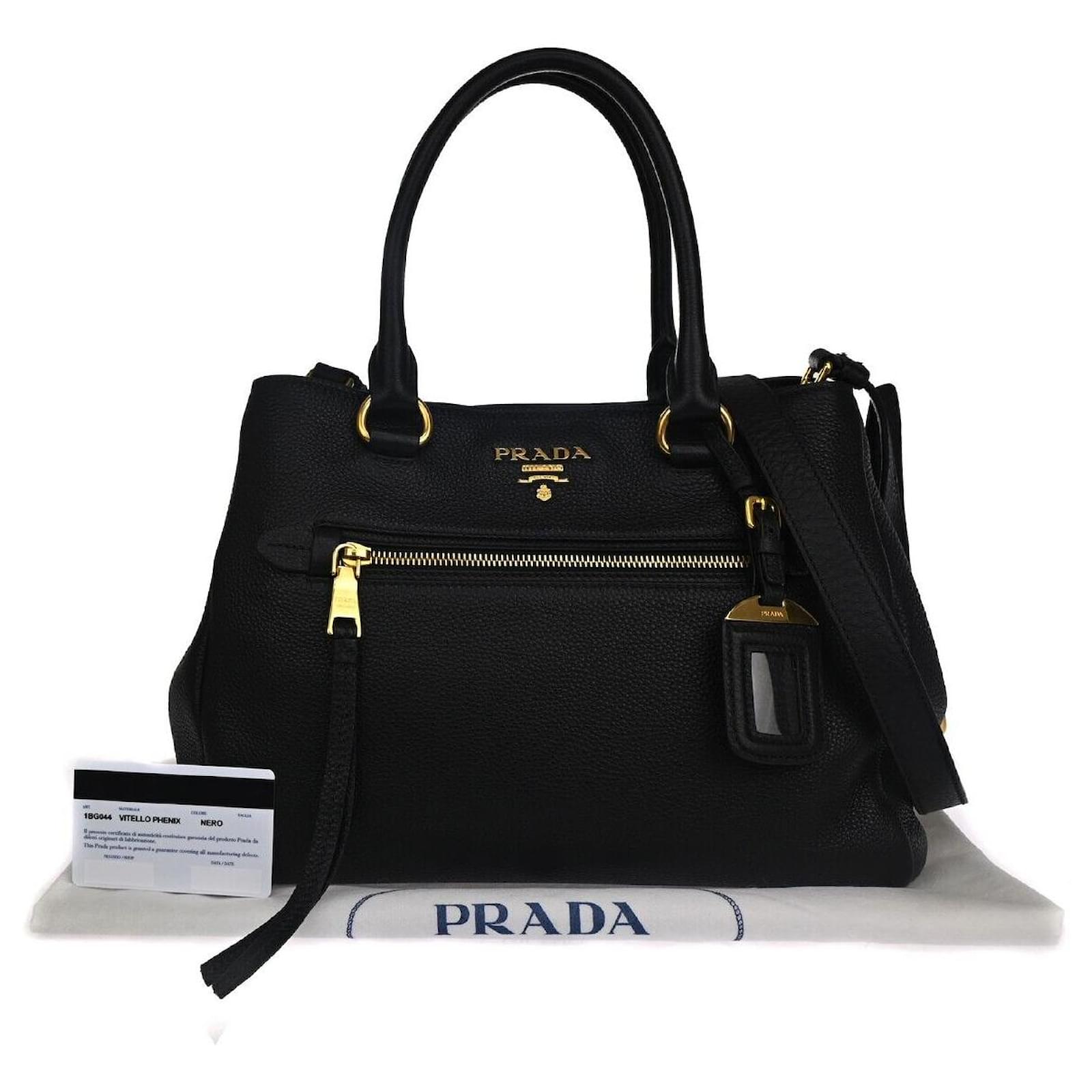 Prada Vitello Phönix Schwarz Leder ref.1009335 - Joli Closet
