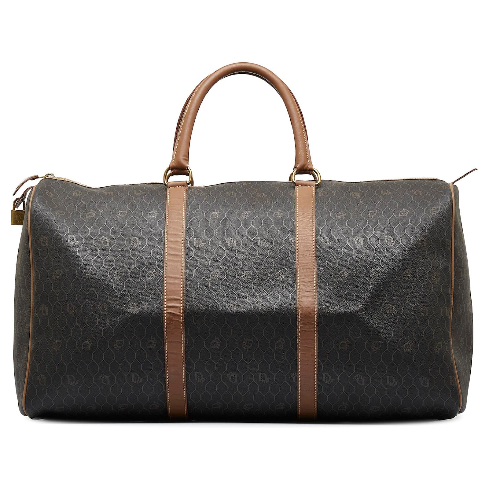 Dior Brown Honeycomb Travel Bag Cloth Cloth ref.964497 - Joli Closet