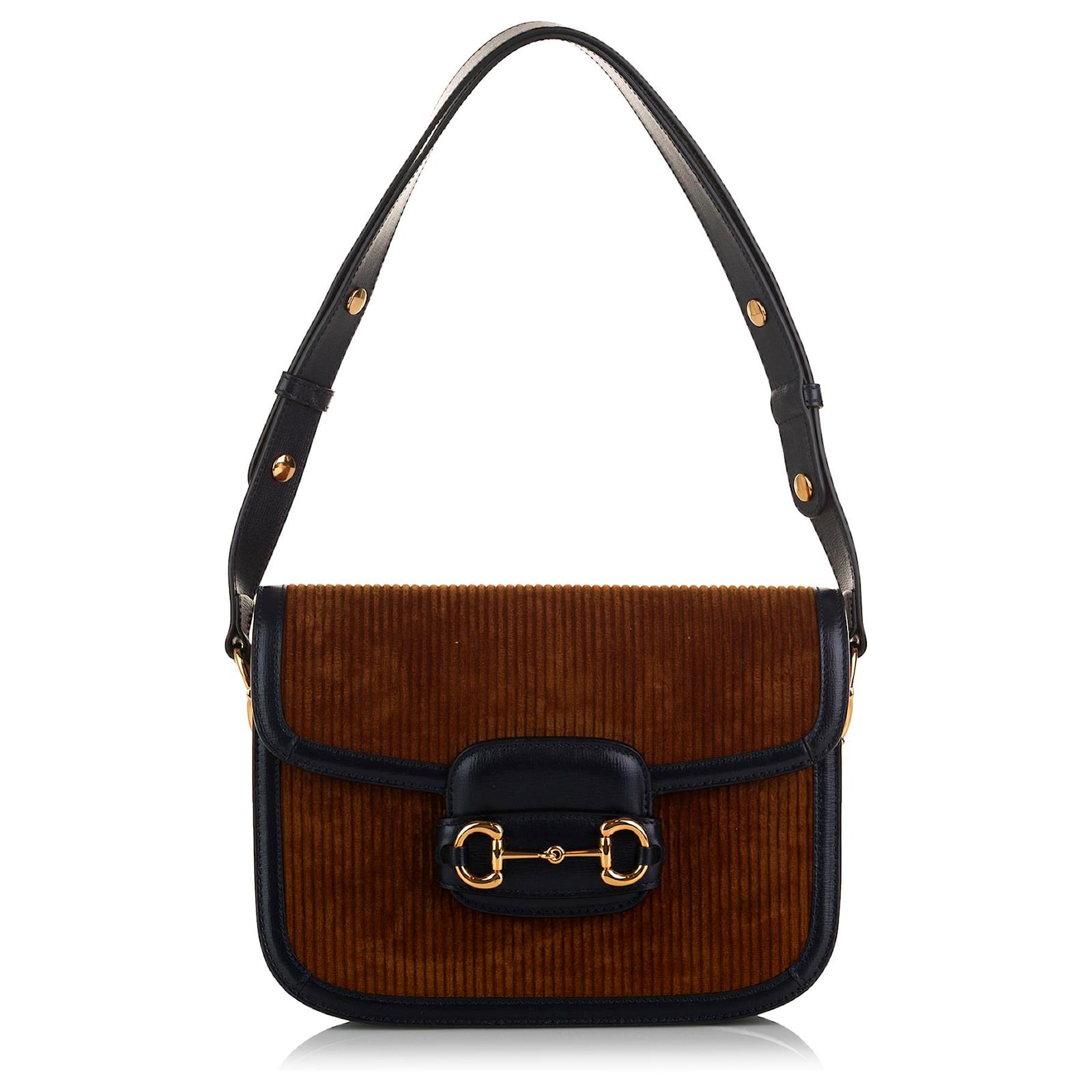 Mors Marron Gucci 1955 Sac bandoulière Velours Tissu ref.972550 - Joli ...