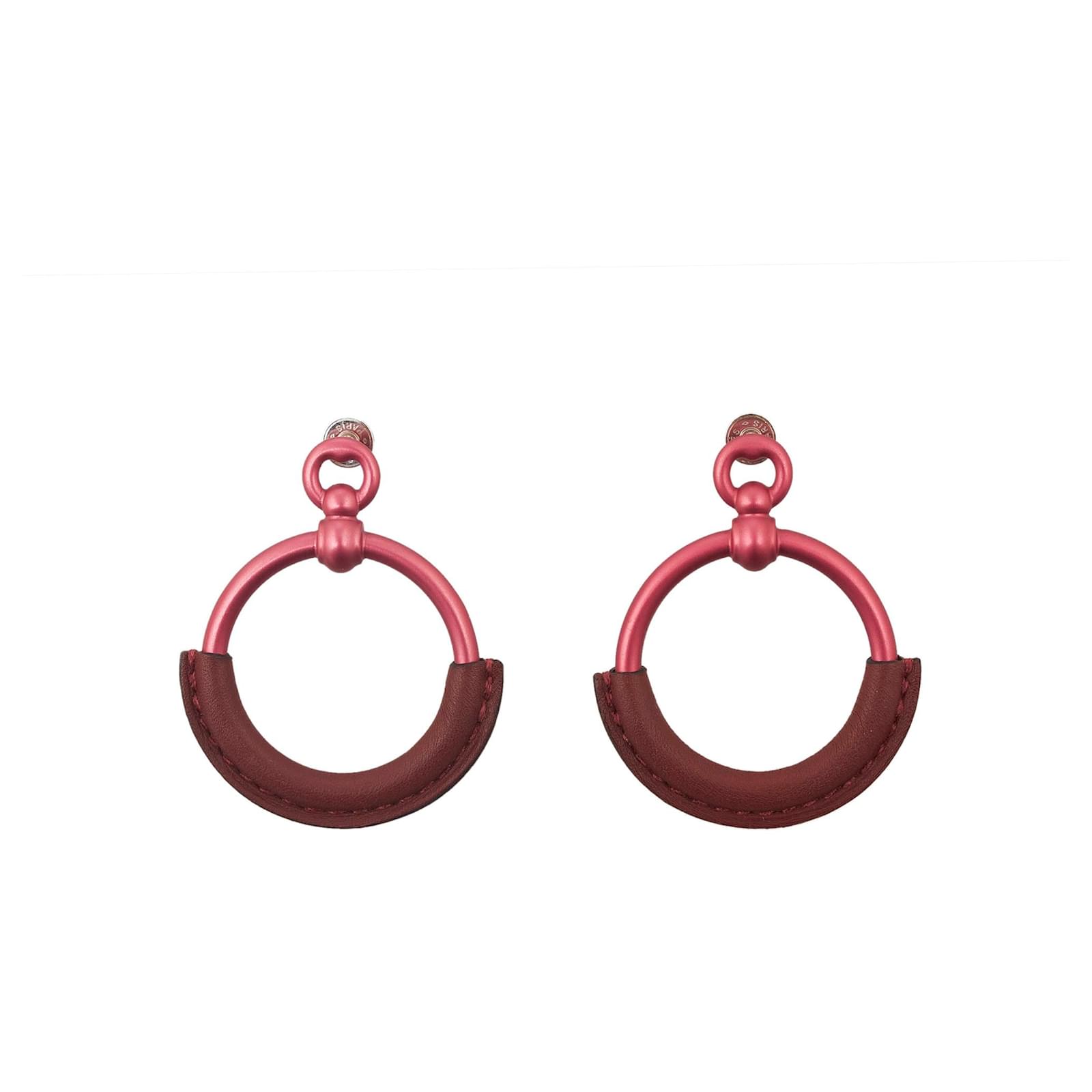 Hermès Hermes Pink Loop Earrings Metal ref.972629 - Joli Closet