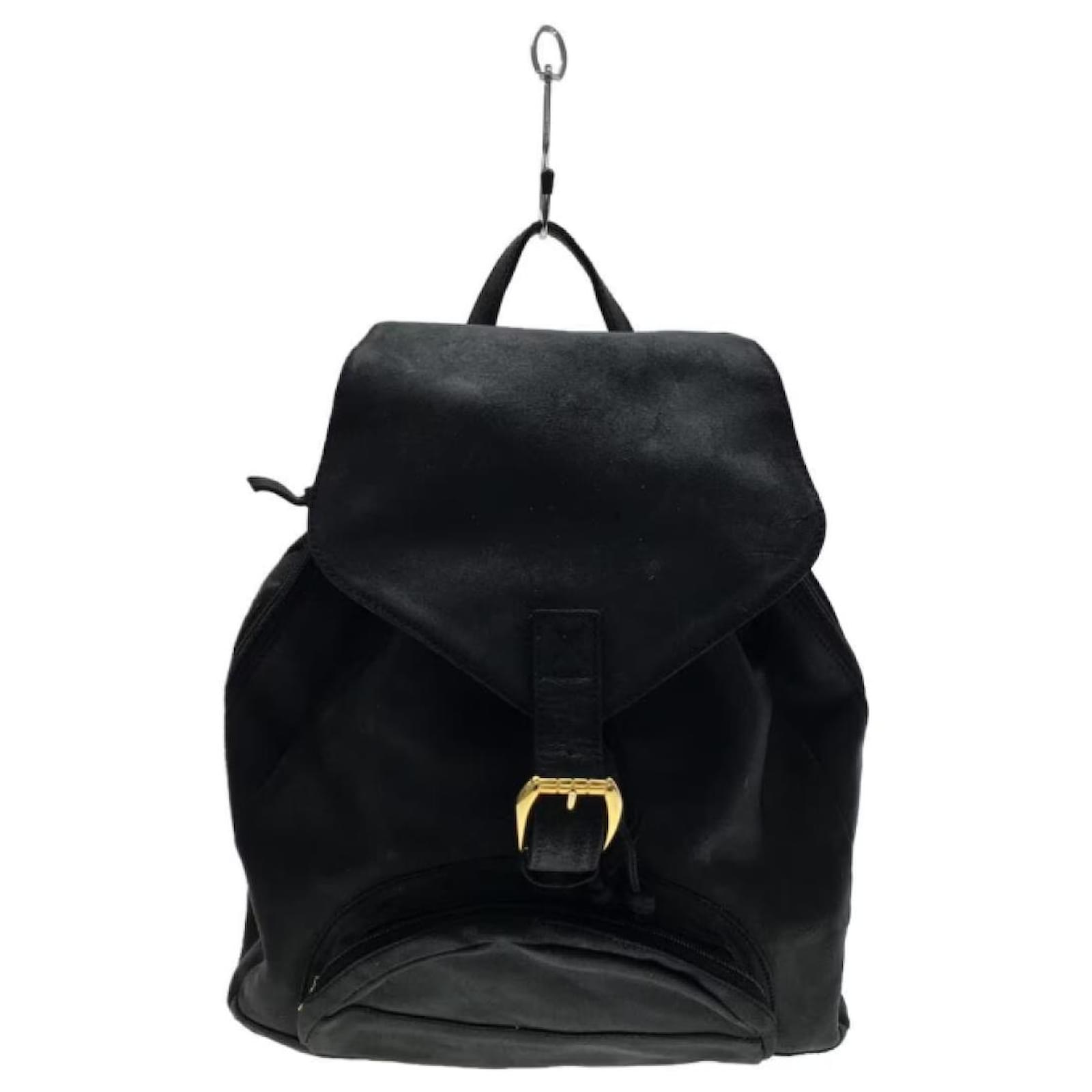 **Gianni Versace Black Leather Drawstring Backpack ref.976053 - Joli Closet