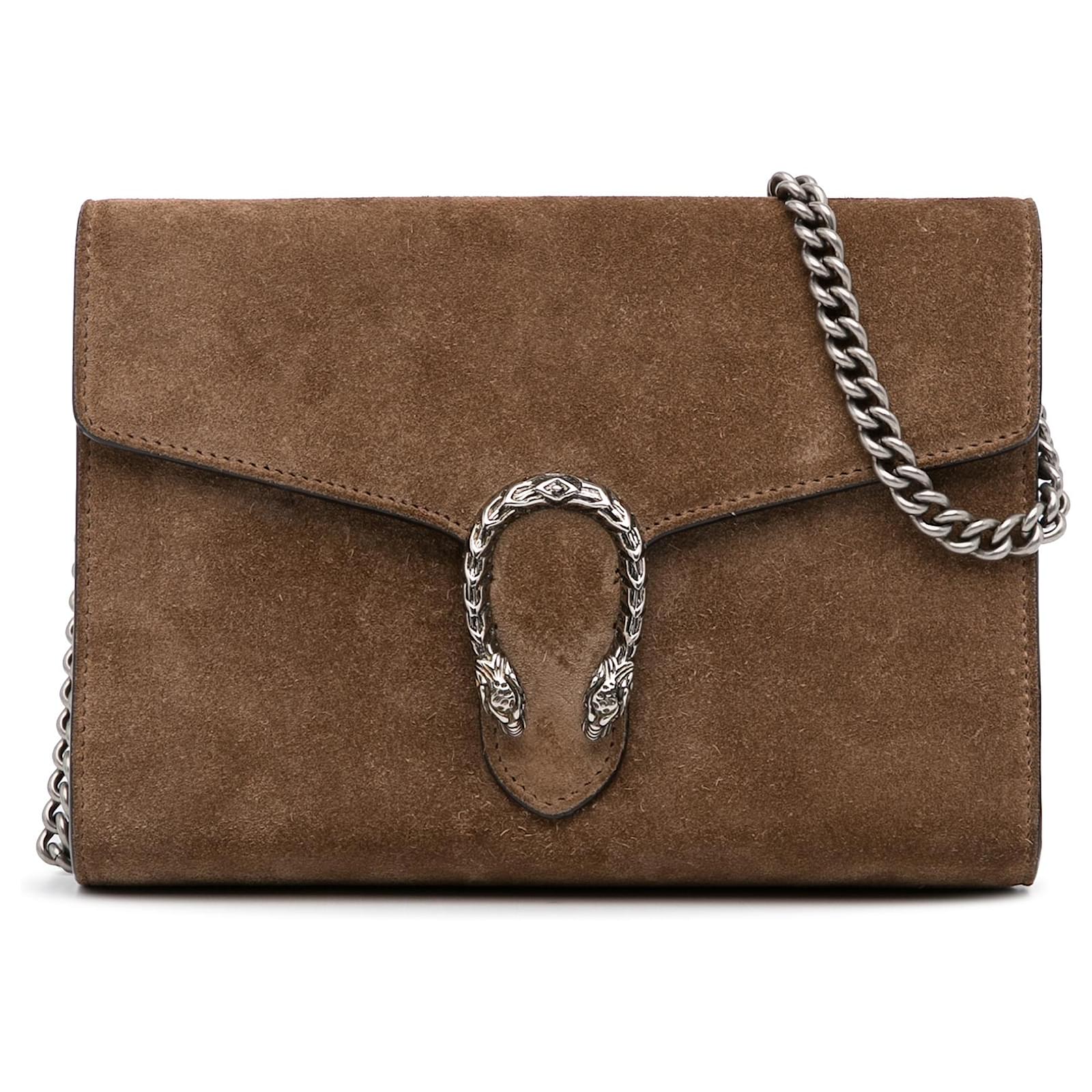 Portefeuille Dionysus en daim marron Gucci sur chaîne Suede Cuir ref ...