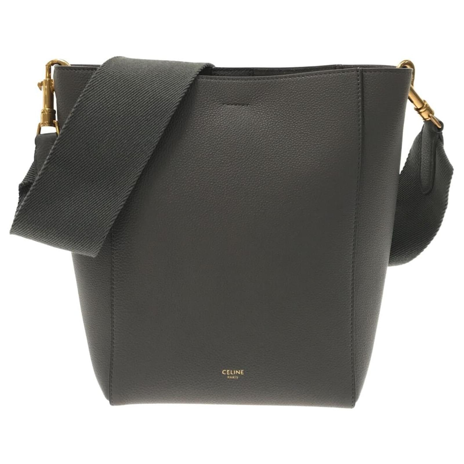 Céline Sangle Grey Leather ref.976997 - Joli Closet