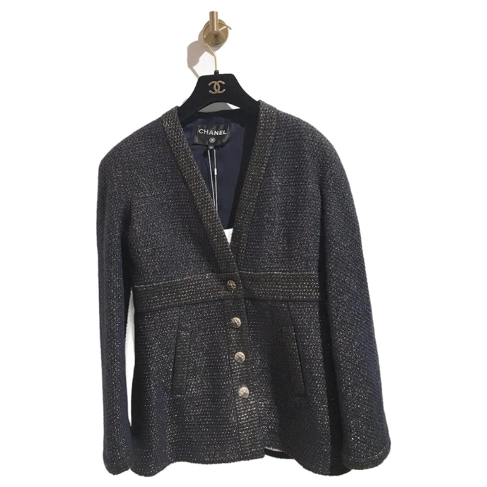 CHANEL Jackets T.fr 38 WOOL Navy blue ref.977547 - Joli Closet