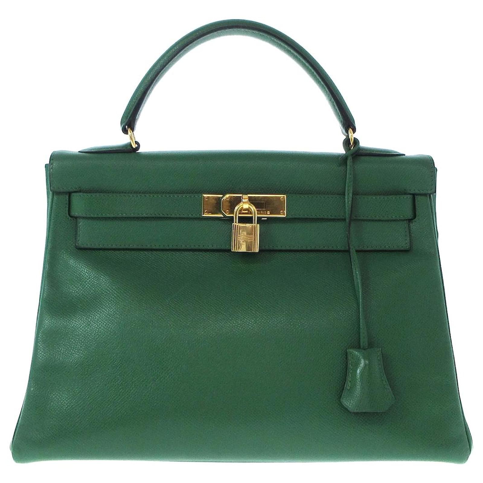 Hermès hermes kelly 32 Green Leather ref.978633 - Joli Closet