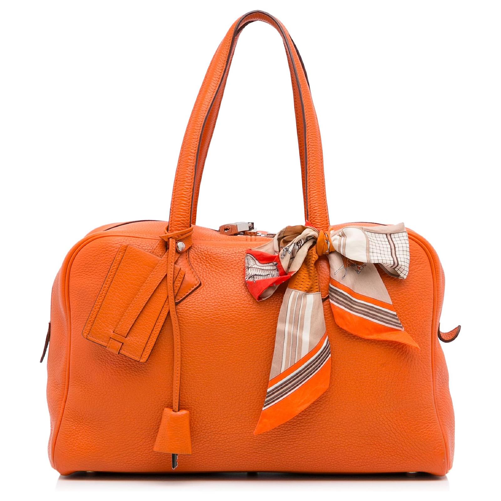 Hermès Hermes Orange Victoria Leather Pony-style calfskin ref.981060 ...