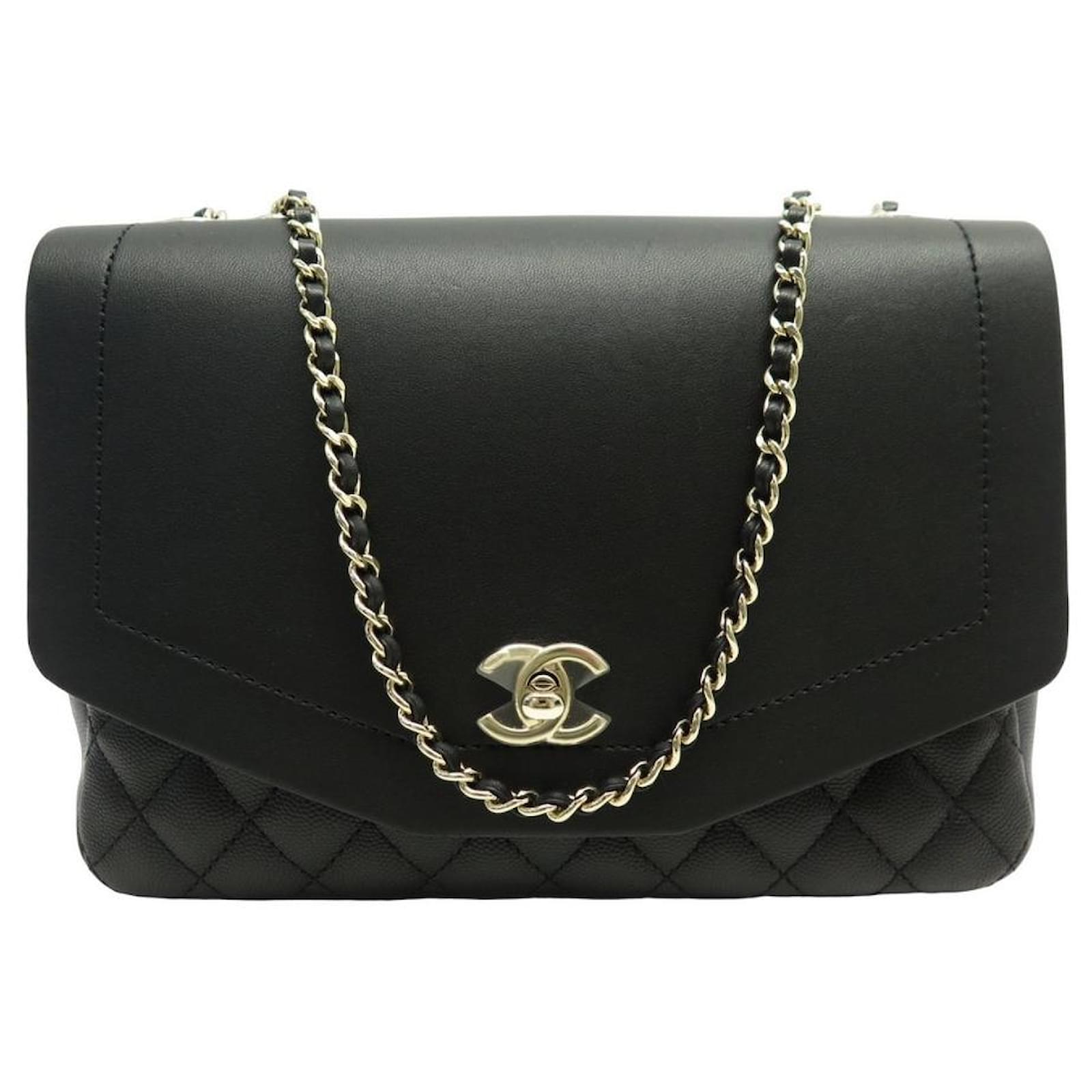 NEUF SAC A MAIN CHANEL FERMOIR TIMELESS MATELASSE BANDOULIERE NOIR ...