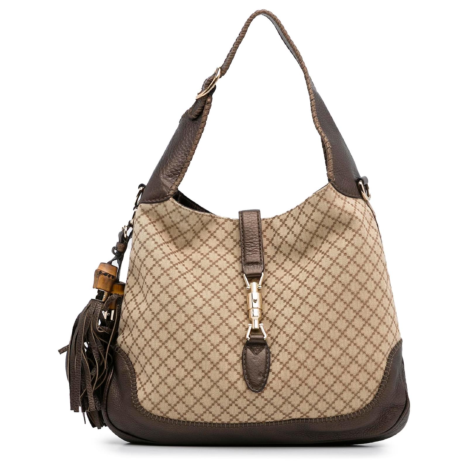 Gucci Brown Diamante New Jackie Cloth Cloth ref.982267 - Joli Closet