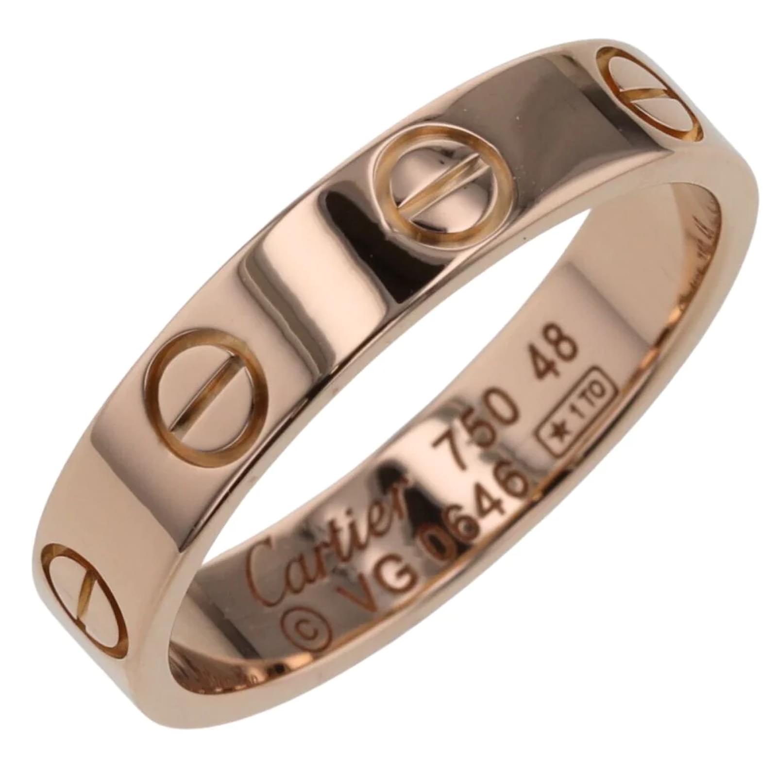 Cartier 18k Mini Love Ring B4085200 Metal Pink gold ref.985111 - Joli ...