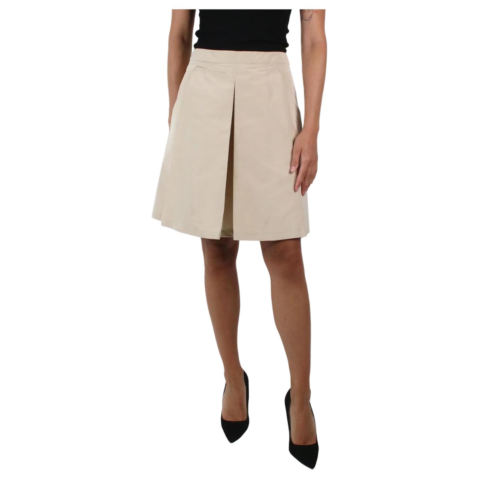 Prada Neutral pleated mini skirt - size IT 40 Silk ref.986023 - Joli Closet