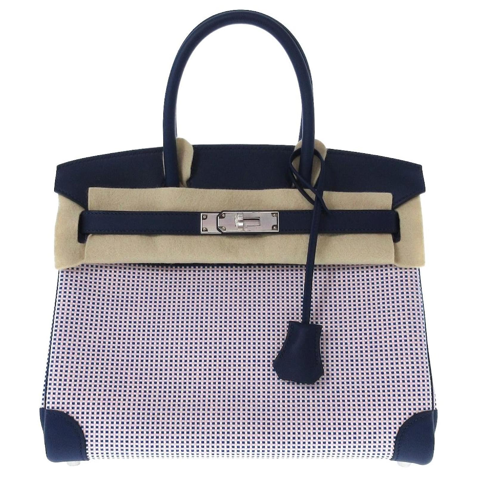 Hermès HERMES BIRKIN 30 Azul Lienzo ref.987827 - Joli Closet