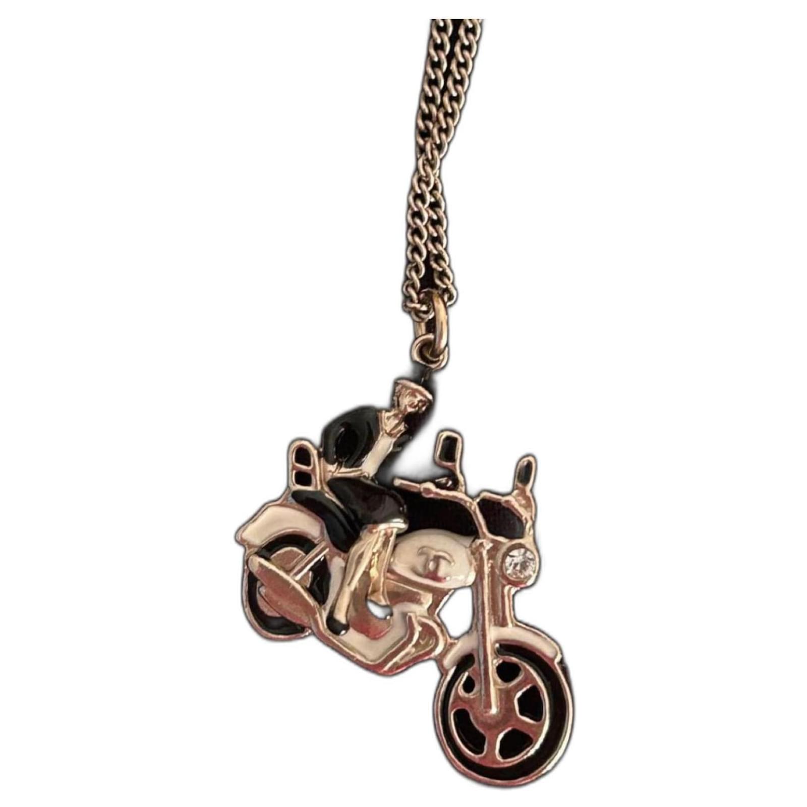 Chanel Rare CC Motorcycle Coco Figure Pendant Necklace Multiple colors ...