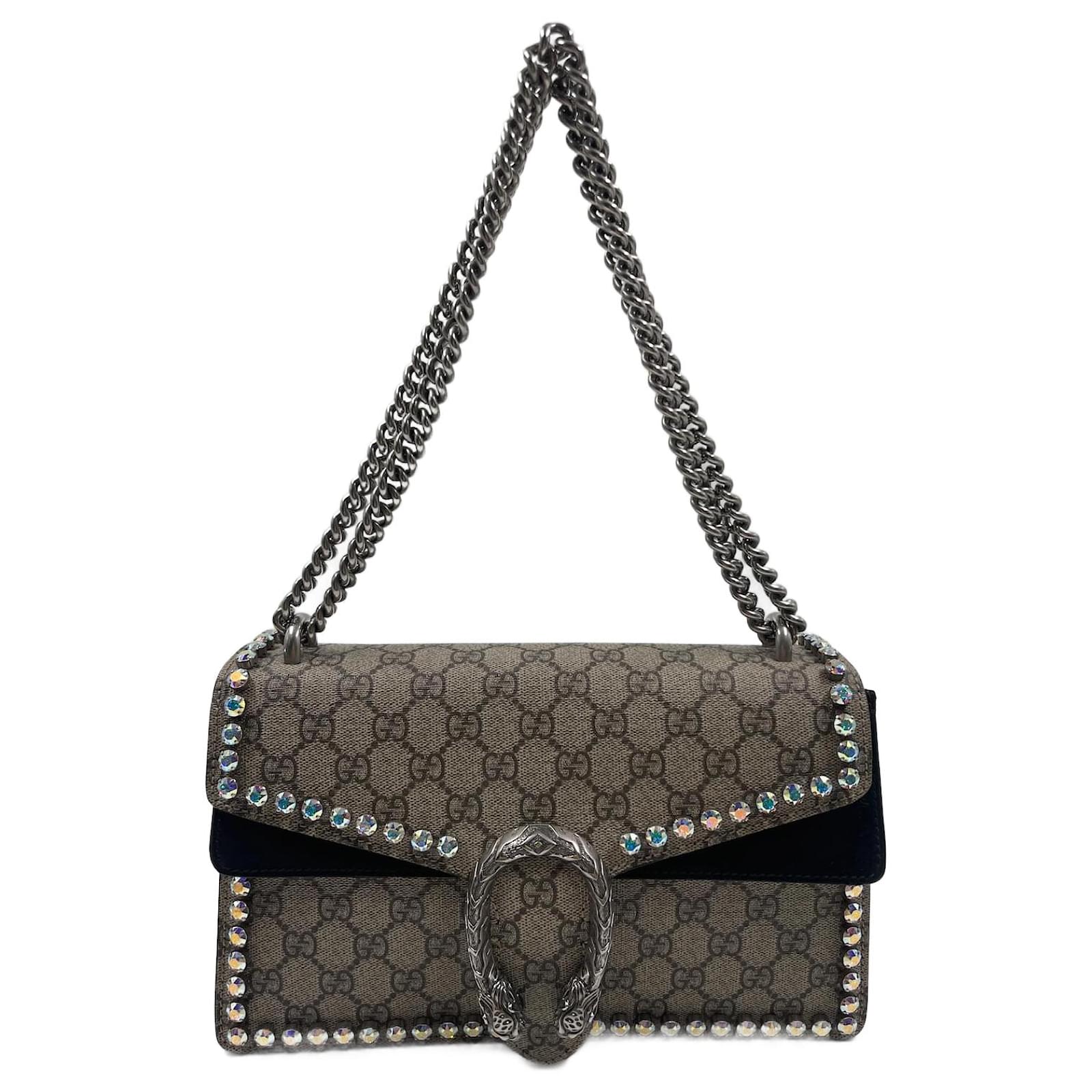 Toile enduite de diamants marron Gucci Dionysus ref.990538 - Joli Closet