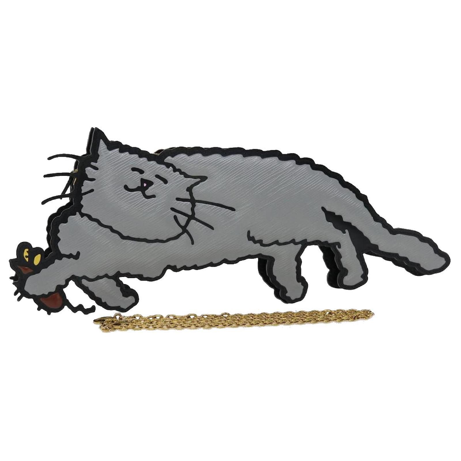 LOUIS VUITTON Catgram Pochette Full Cat Shoulder Bag Gray M53165 LV ...