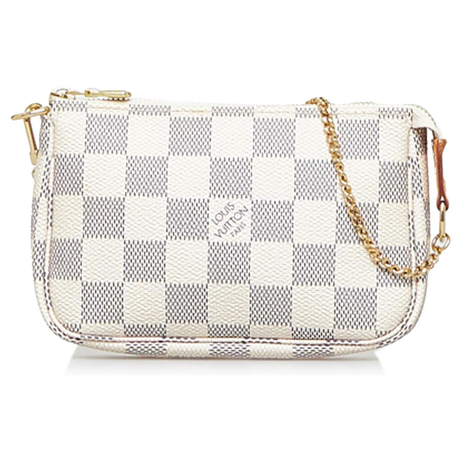 Louis Vuitton White Damier Azur Mini Pochette Accessoire Cloth ref ...