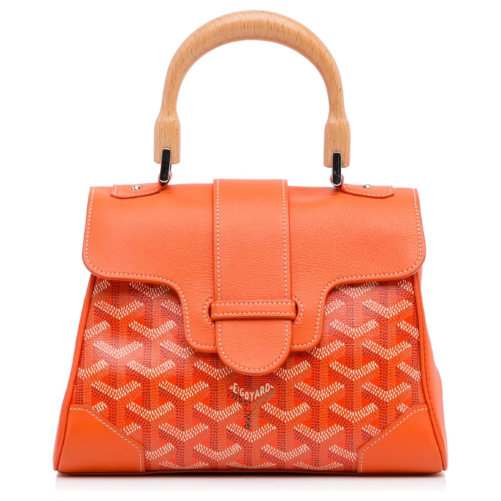 Goyard Orange Mini Goyardine Saigon Leather Cloth Pony-style calfskin ...