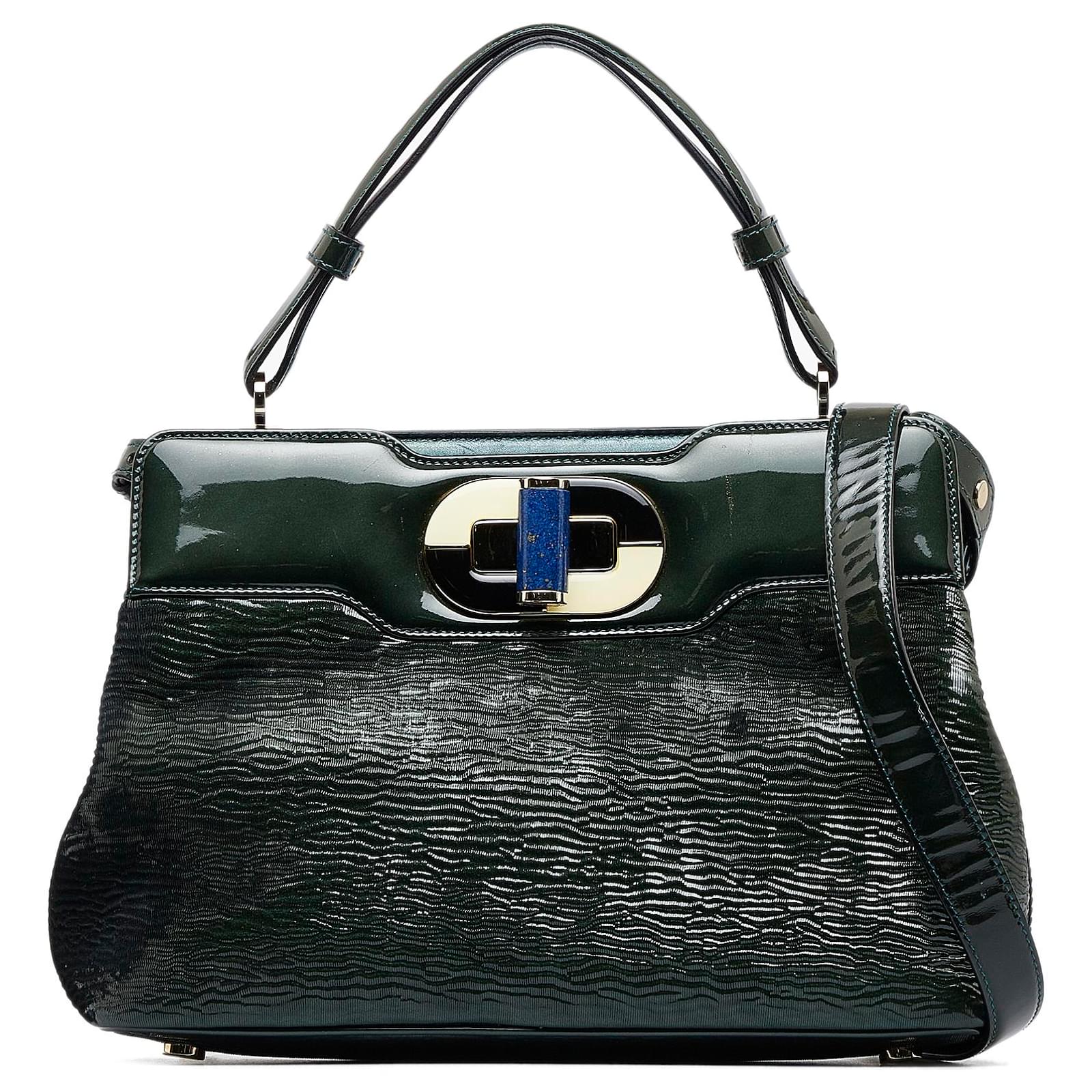 Bulgari Bvlgari Green Isabella Rossellini Satchel Dark green Leather ...