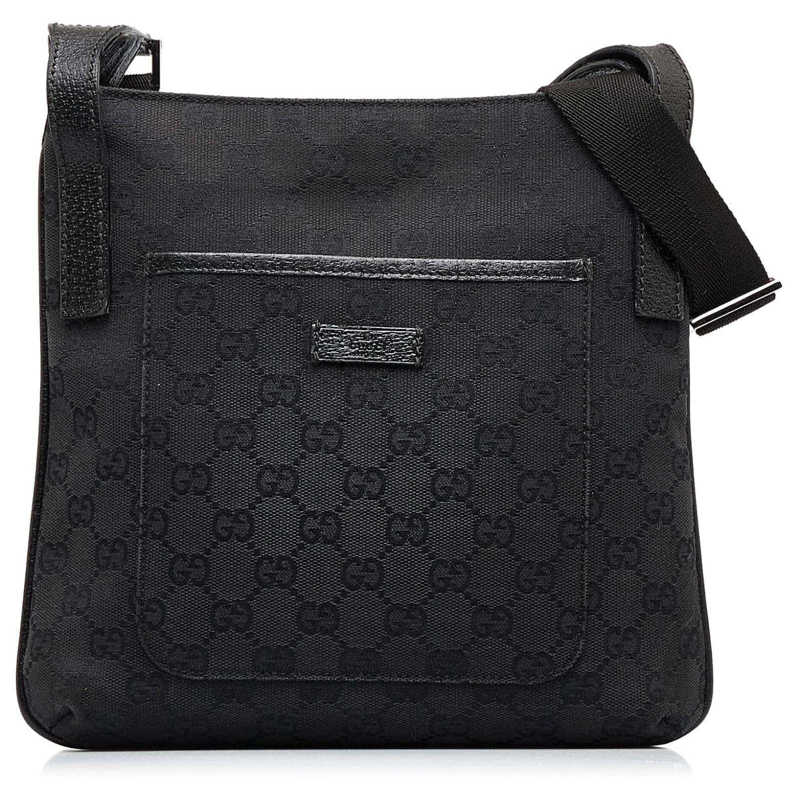 Bandoulière en toile noire GG de Gucci Cuir Veau façon poulain Tissu ...