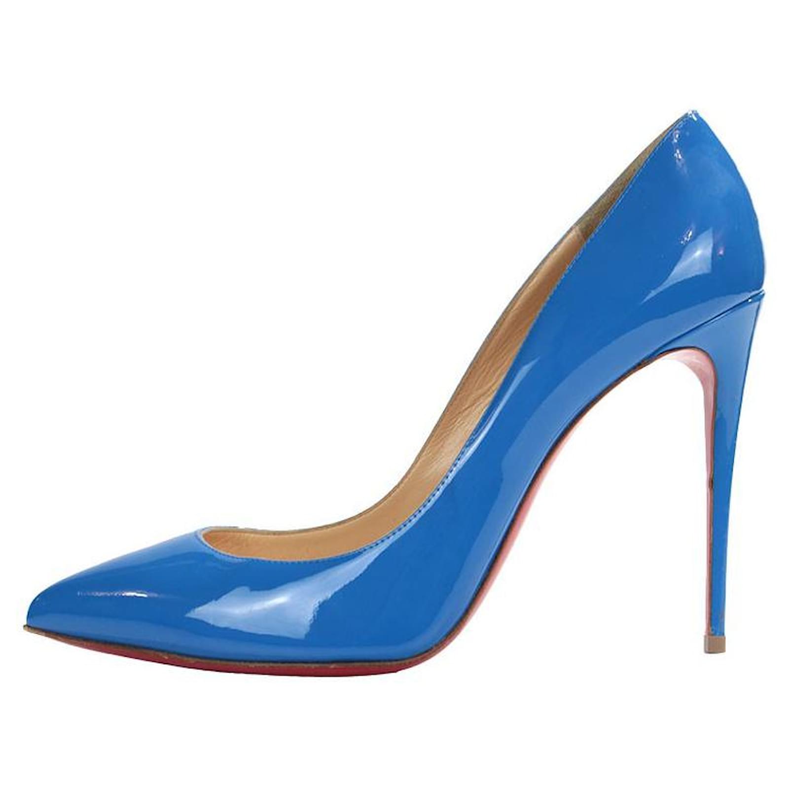Christian Louboutin Heels Blue Leather ref.996775 - Joli Closet