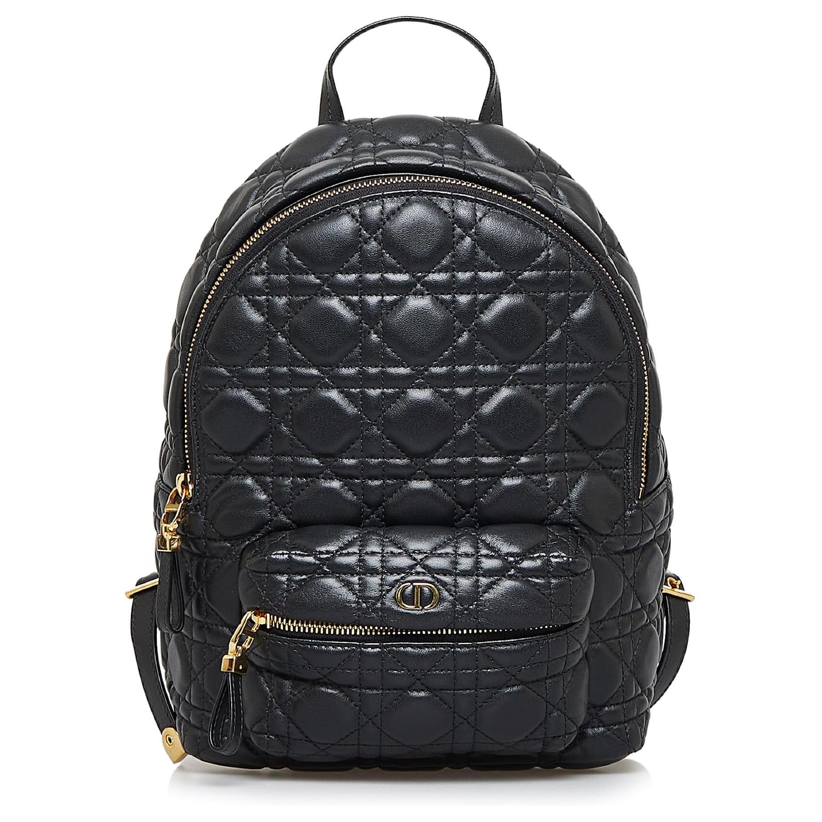 Dior Black Small Cannage Backpack Leather ref.998806 - Joli Closet