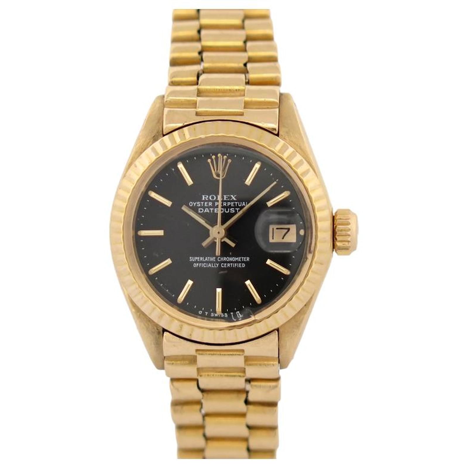 VINTAGE ROLEX WATCH 6917 LADY DATEJUST 26 MM GOLD 18K AUTOMATIC WATCH ...