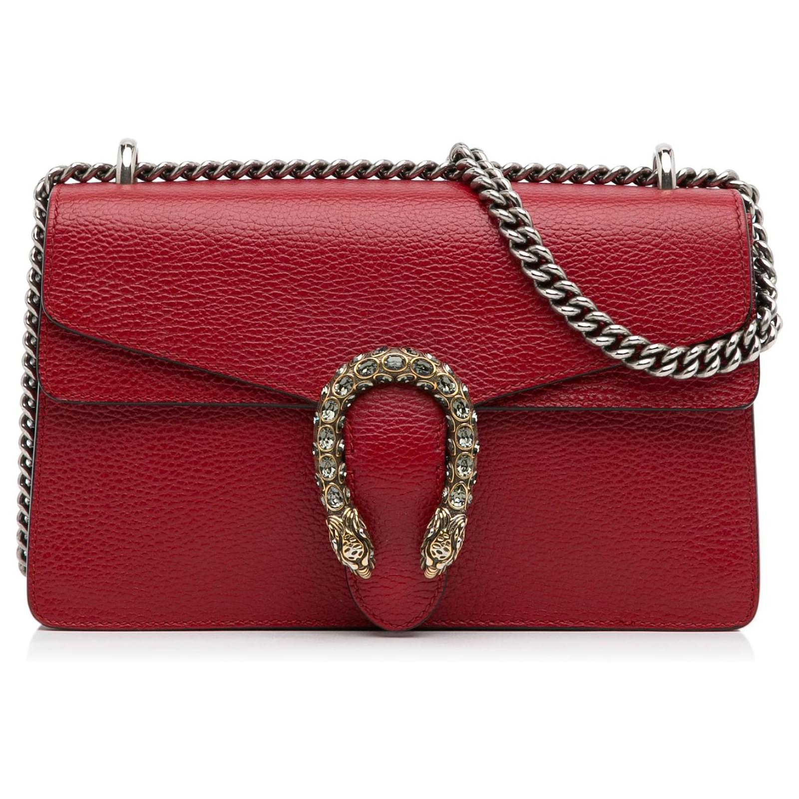 Gucci Red Small Dionysus Shoulder Bag Leather Pony-style calfskin ref ...