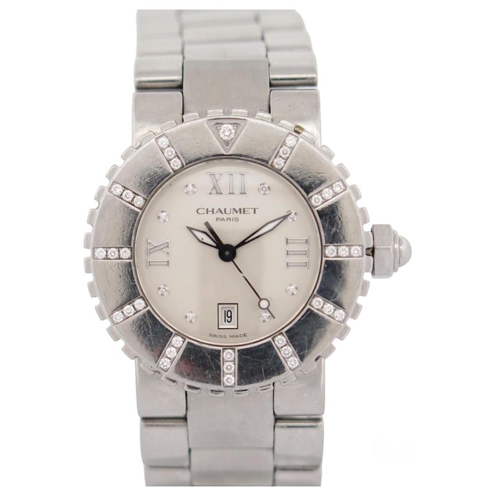 CHAUMET CLASS ONE MM WATCH 622D 32 MM STEEL & DIAMOND QUARTZ WATCH ...