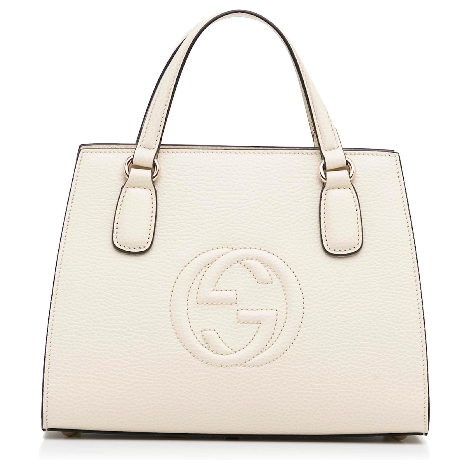 Gucci White Soho Convertible Satchel Leather Pony-style calfskin ref ...