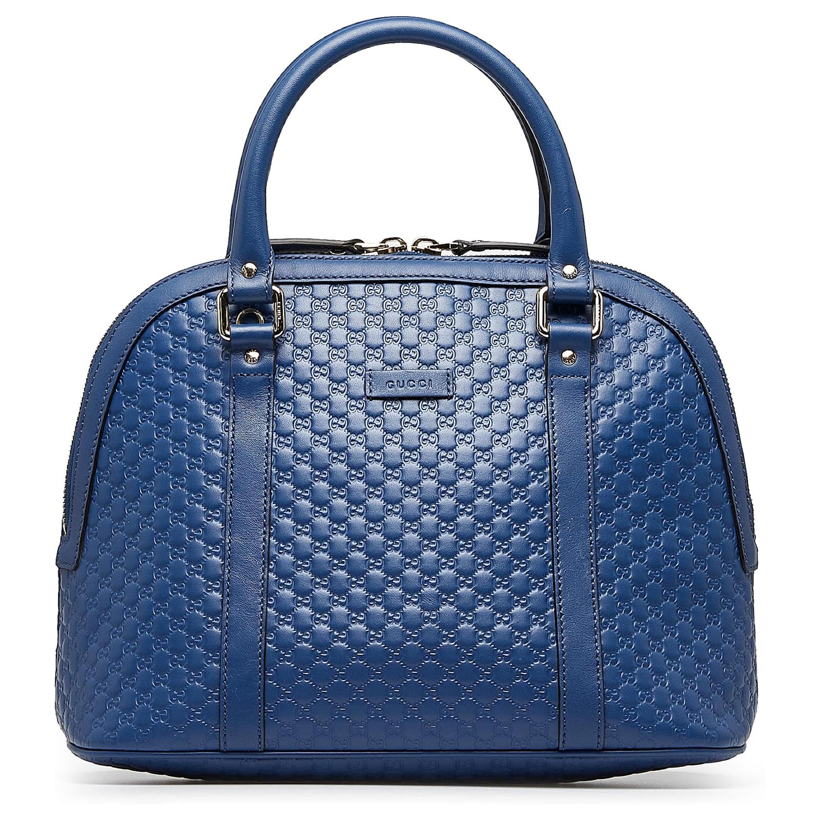 Gucci Blue Medium Microguccissima Dome Satchel Leather Pony-style ...
