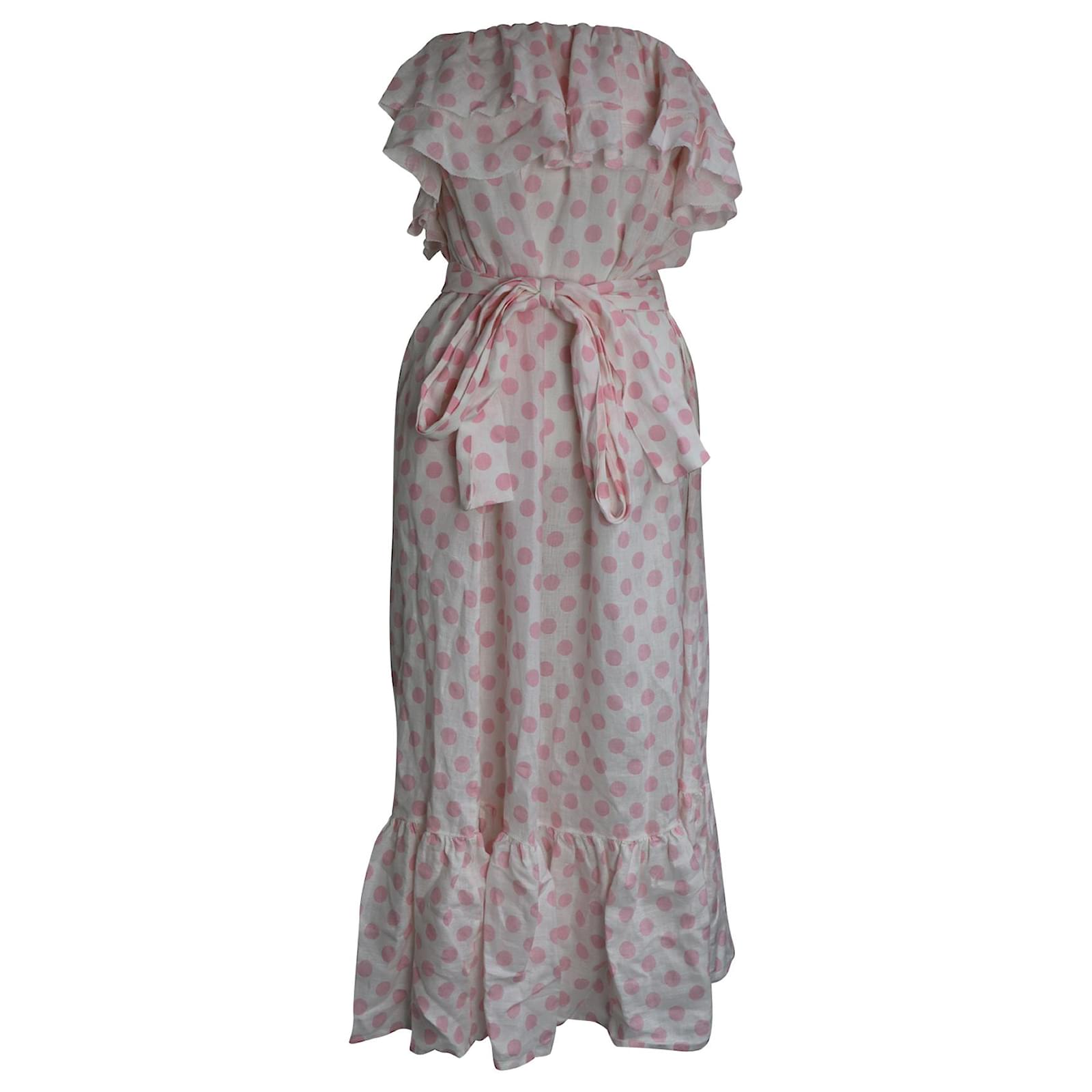 Lisa Marie Fernandez Sabine Strapless Polka-Dot Maxi Dress In Pink ...