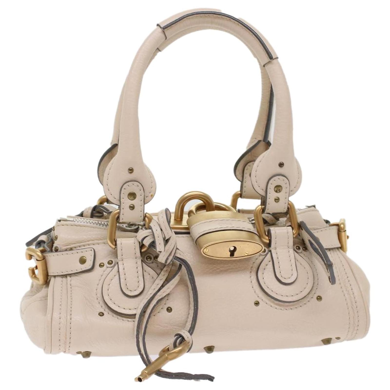 Chloé Chloe Paddington Shoulder Bag Leather Beige Auth yk7762 ref ...