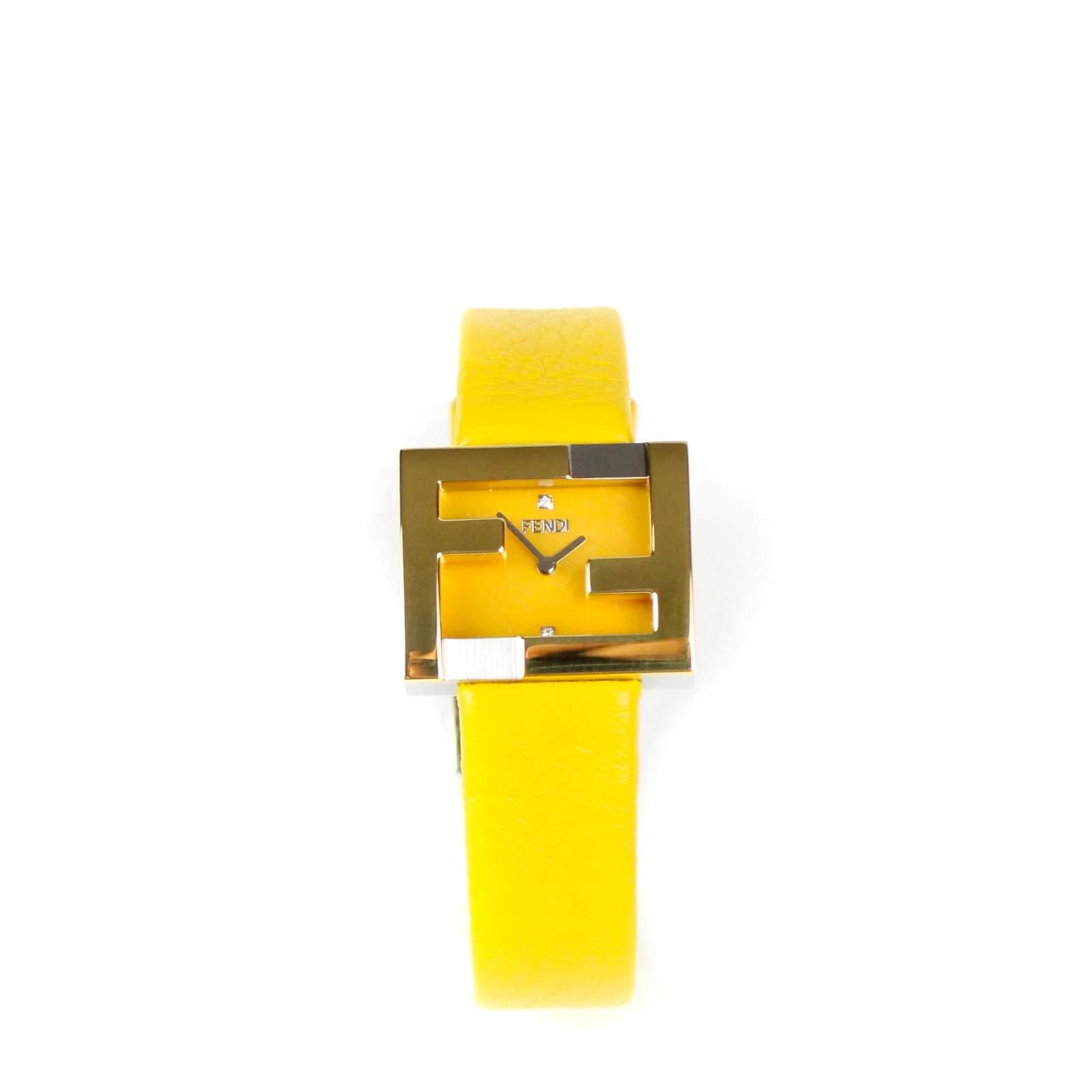 Fendi - FF logo watch Yellow Steel ref.1015642 - Joli Closet