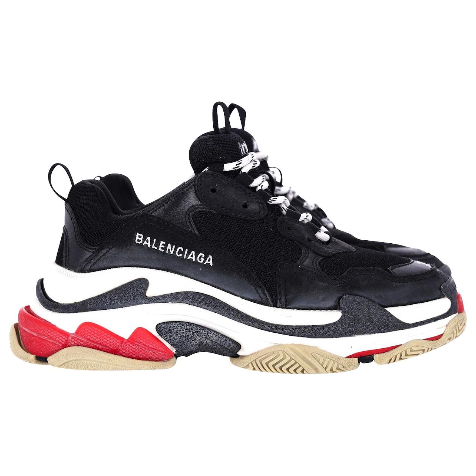 Balenciaga Baskets Tripe S en Cuir Noir et Mesh ref.1017560 - Joli Closet
