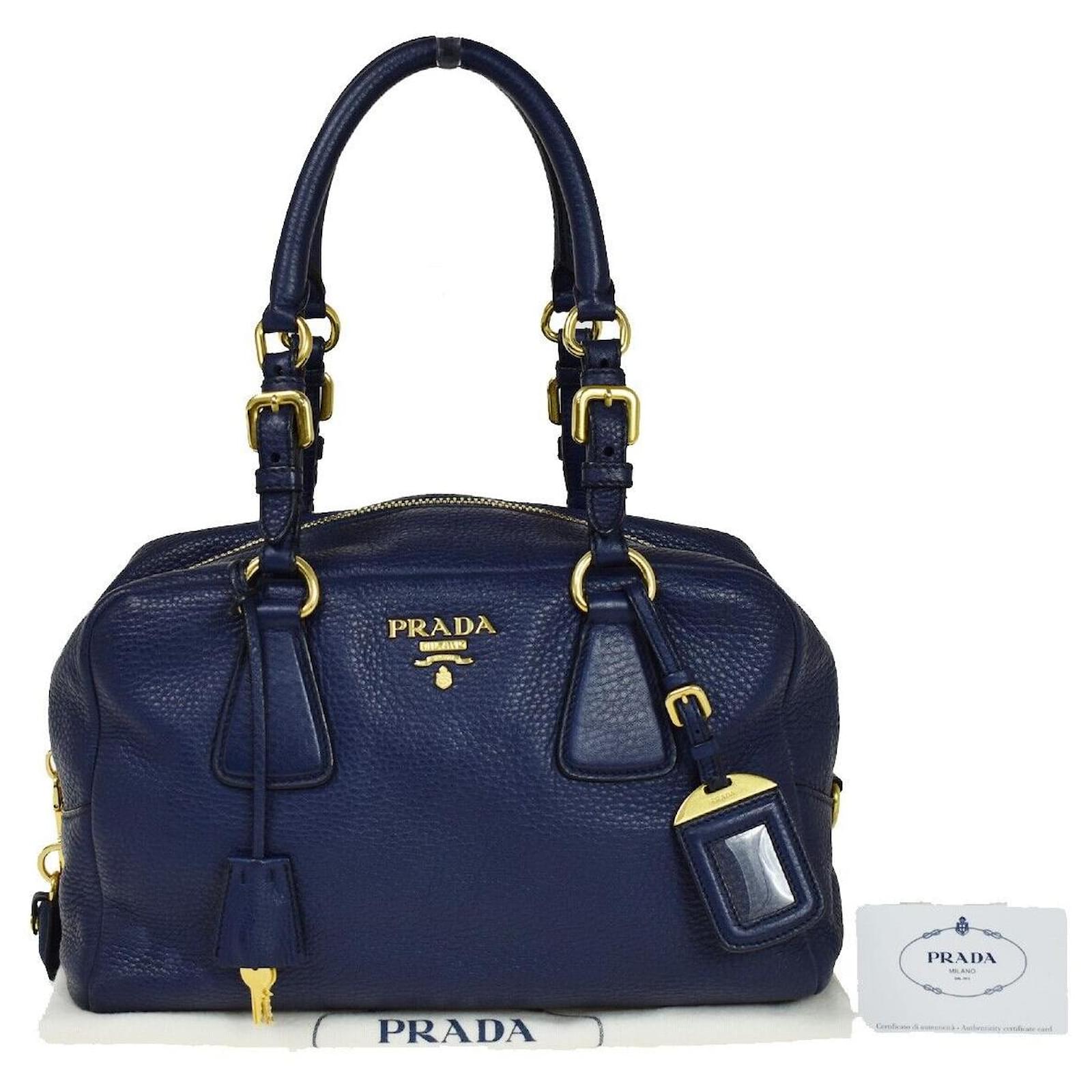 Prada Vitello Navy blue Leather ref.1021242 - Joli Closet