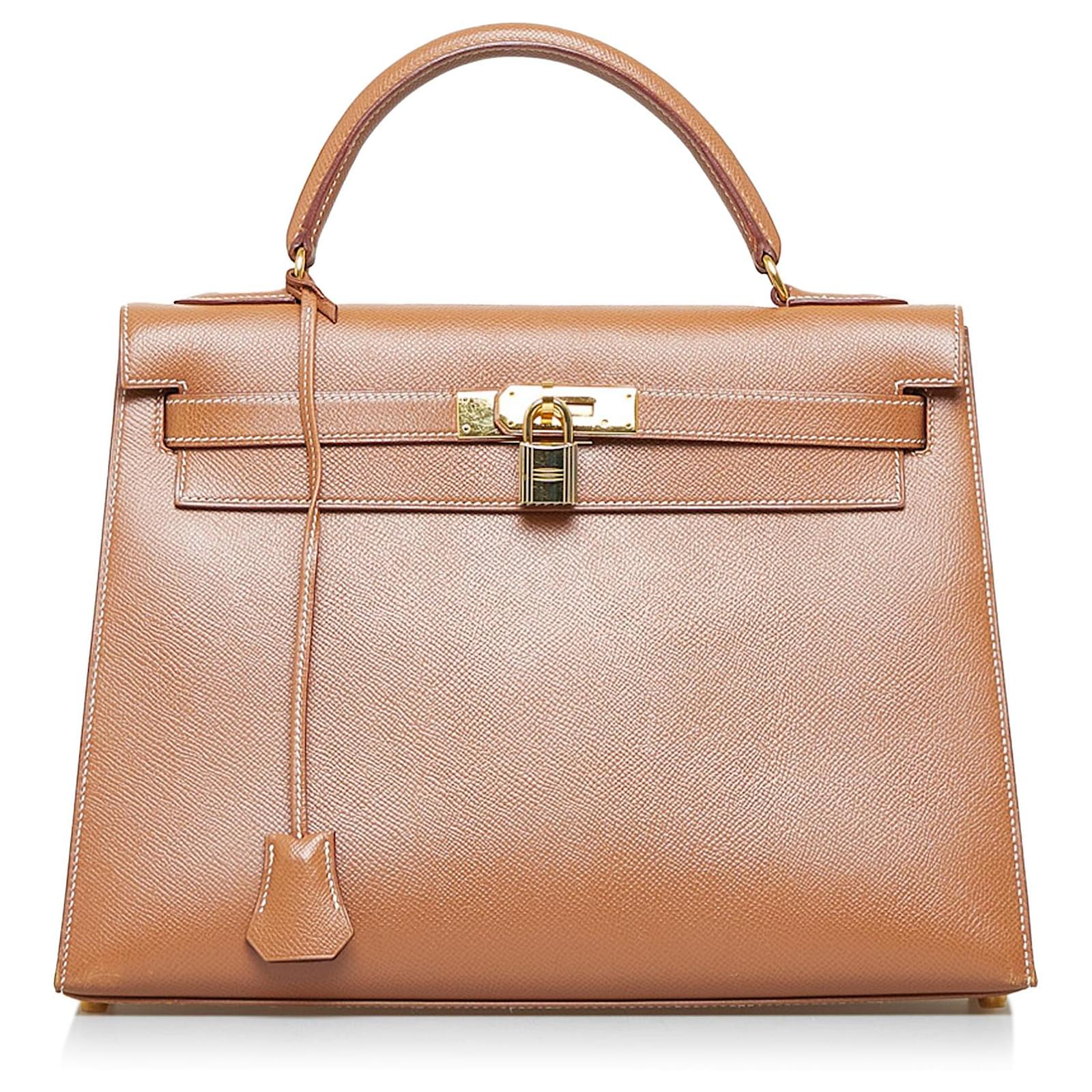 Hermès Hermes Brown Epsom Kelly 32 Marrone Marrone chiaro Pelle Vitello ...