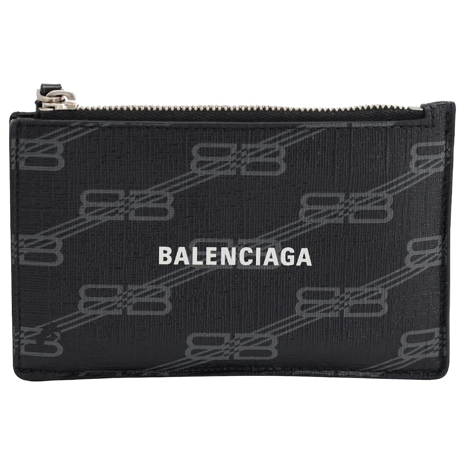 Balenciaga BB-Monogram cardholder in Black Polyurethane Plastic ref ...