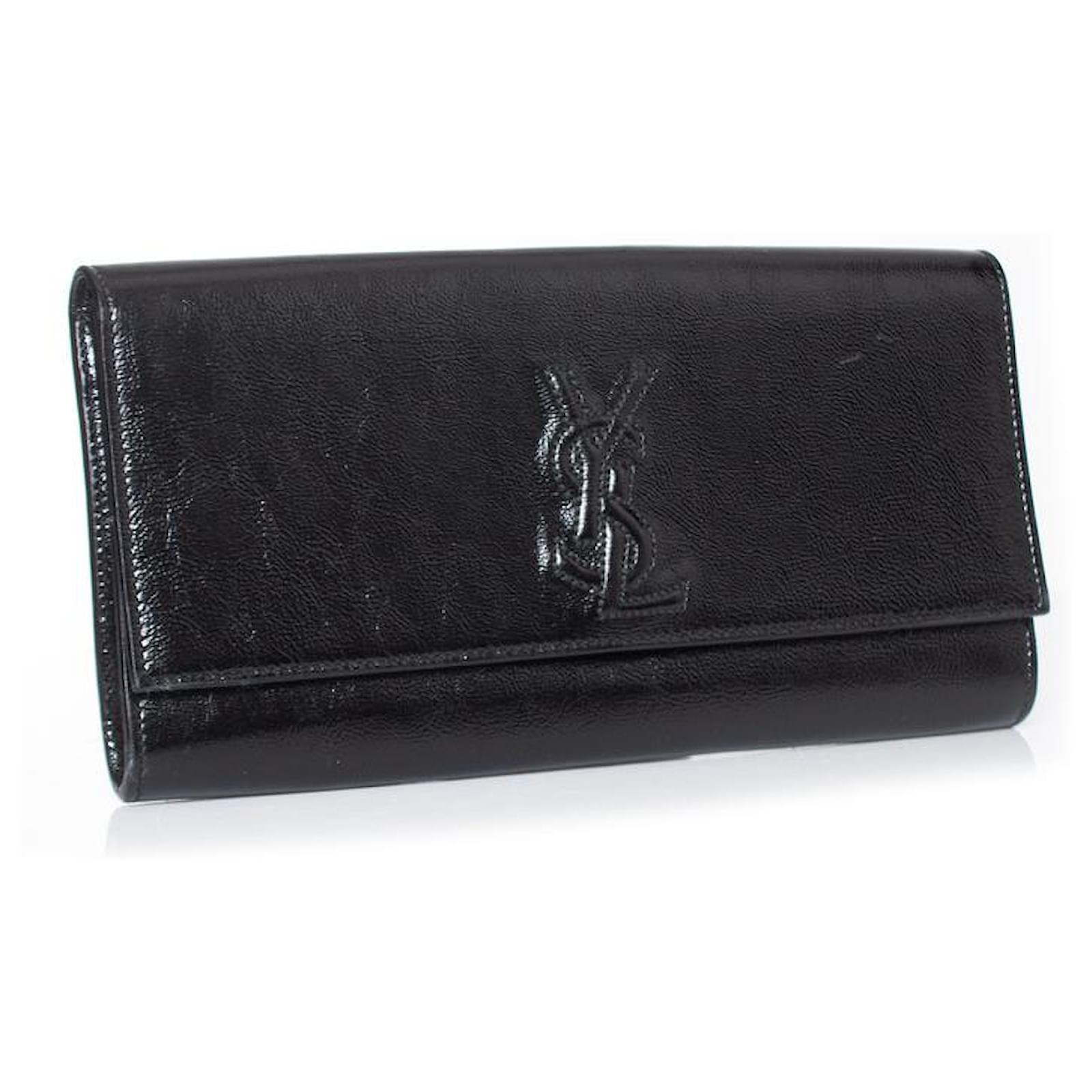 YVES SAINT LAURENT, patent leather belle de jour clutch Black ref ...