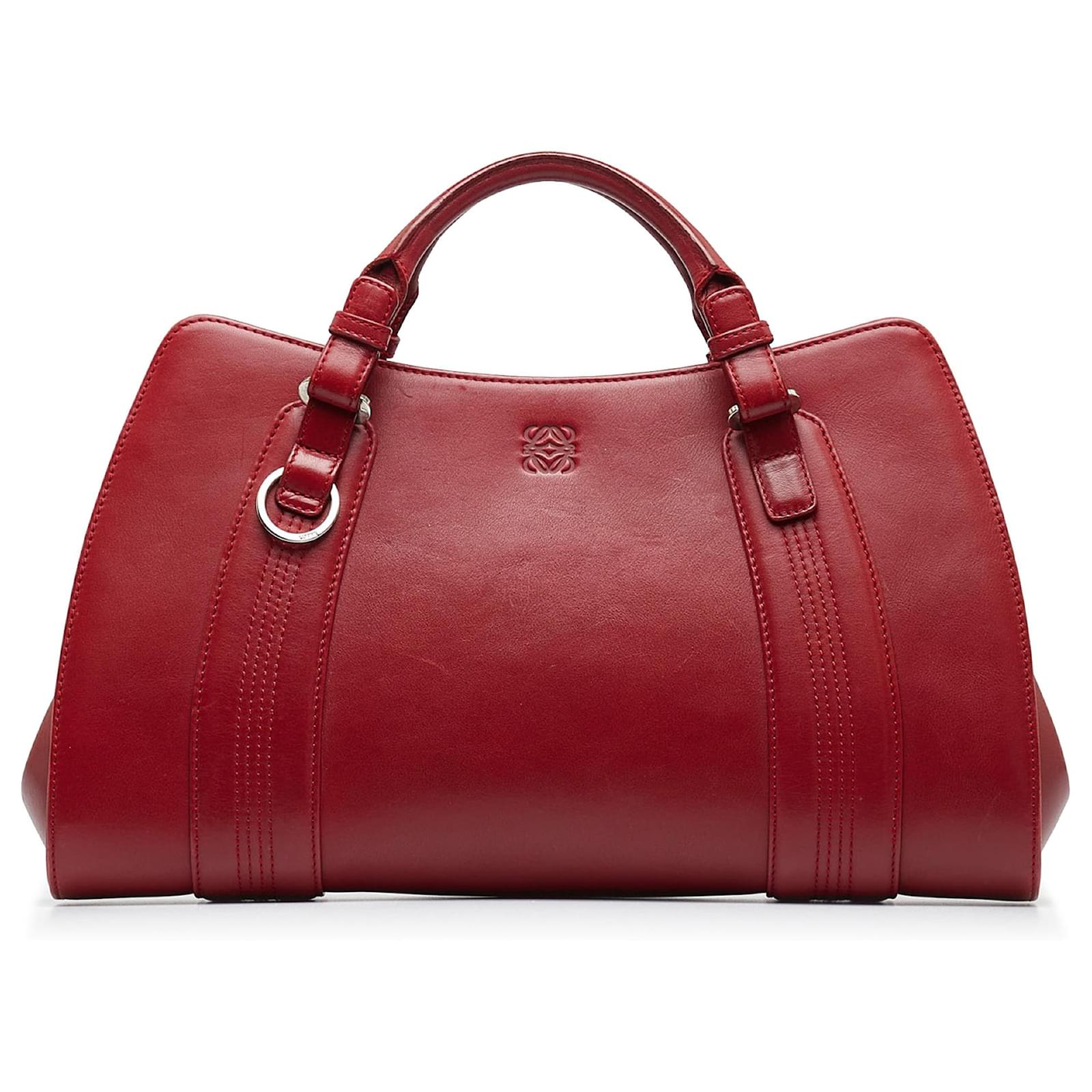 Loewe Red Anagram Handbag Leather Pony-style calfskin ref.1026266 ...
