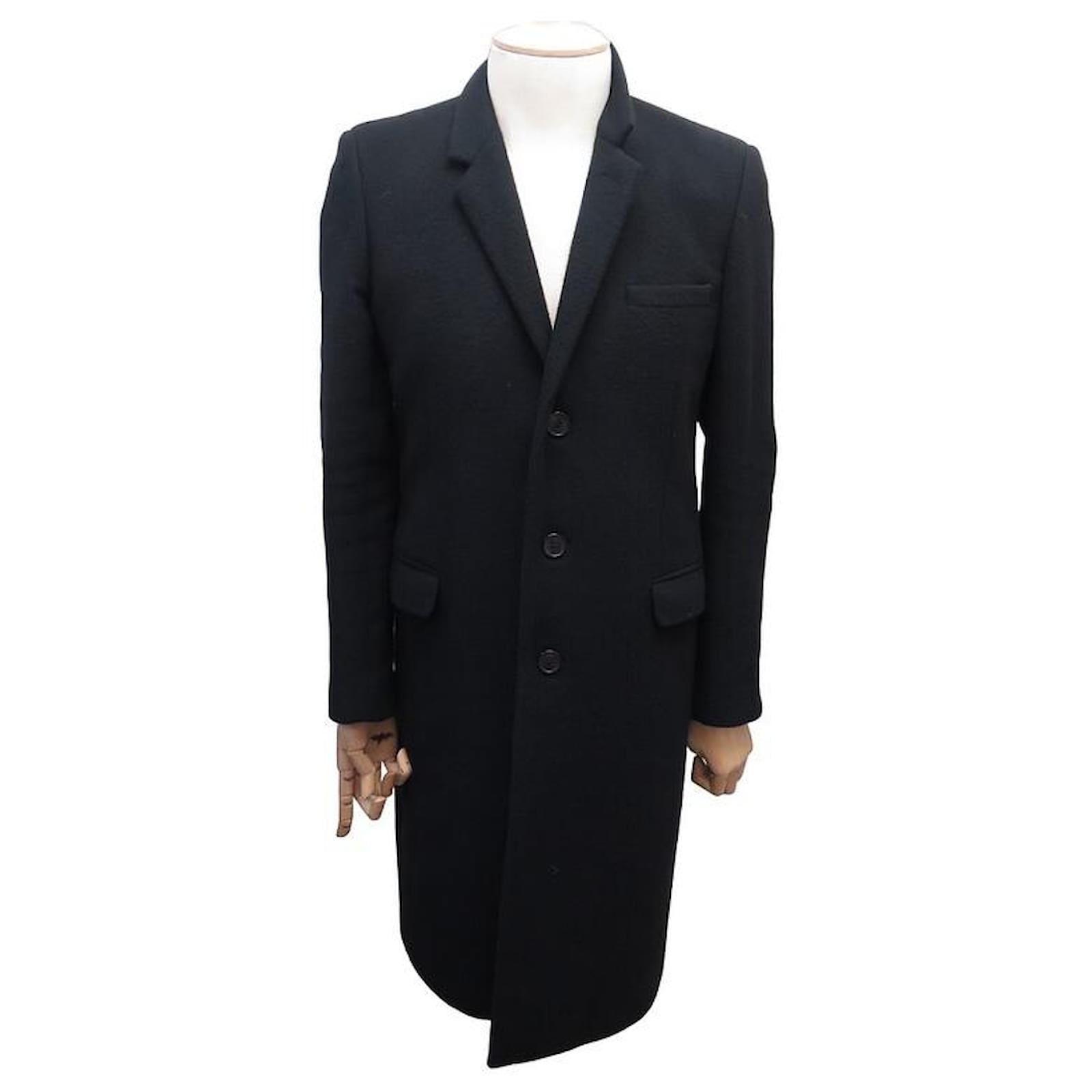 NEUER LANGER MANTEL VON SAINT LAURENT 324700 48 M KASCHMIR-HEDI-SLIMAN ...