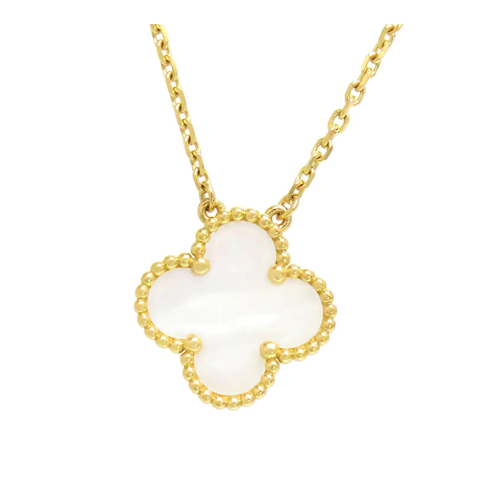Van Cleef & Arpels 18k Gold Vintage Alhambra Mother of Pearl Pendant ...