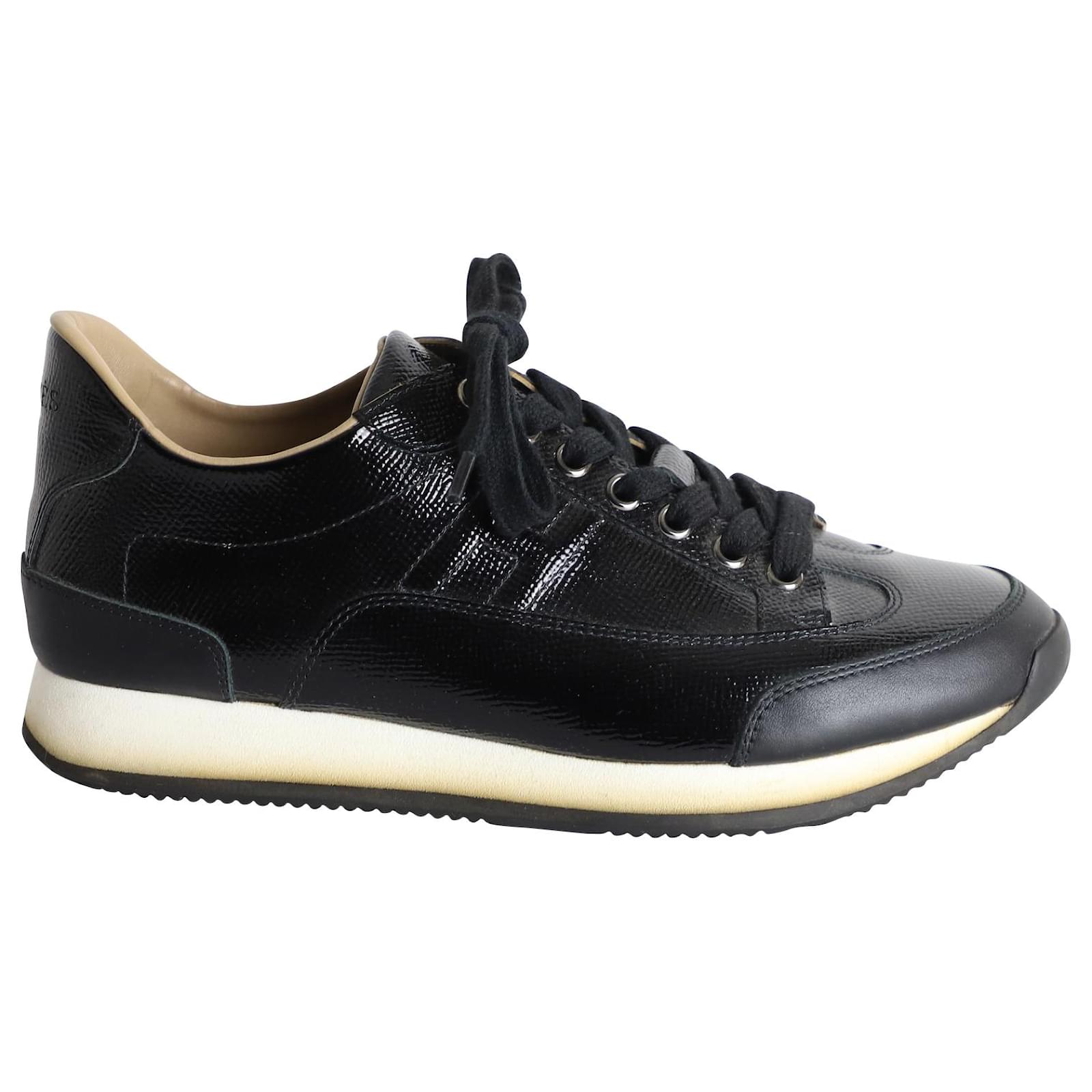 Hermès Quick Sneakers in Black Patent Leather ref.1029287 - Joli Closet