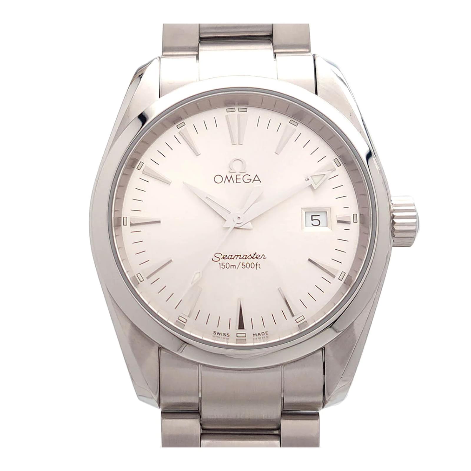Omega Quartz Seamaster Aqua Terra Wrist Watch 25183 Silvery Steel Metal ...