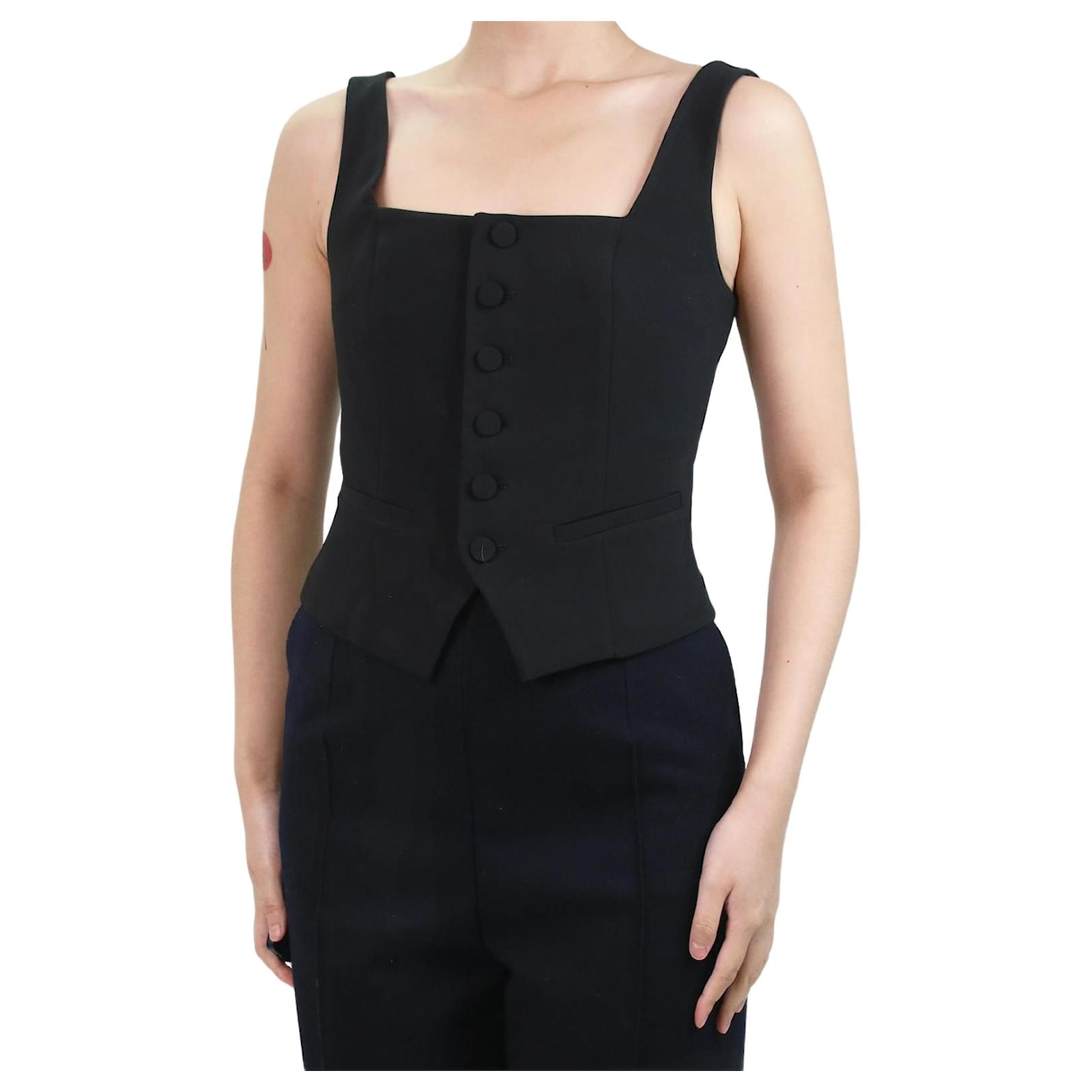 Paige Jeans Black waistcoat top - size US 2 Polyester ref.1029992 ...