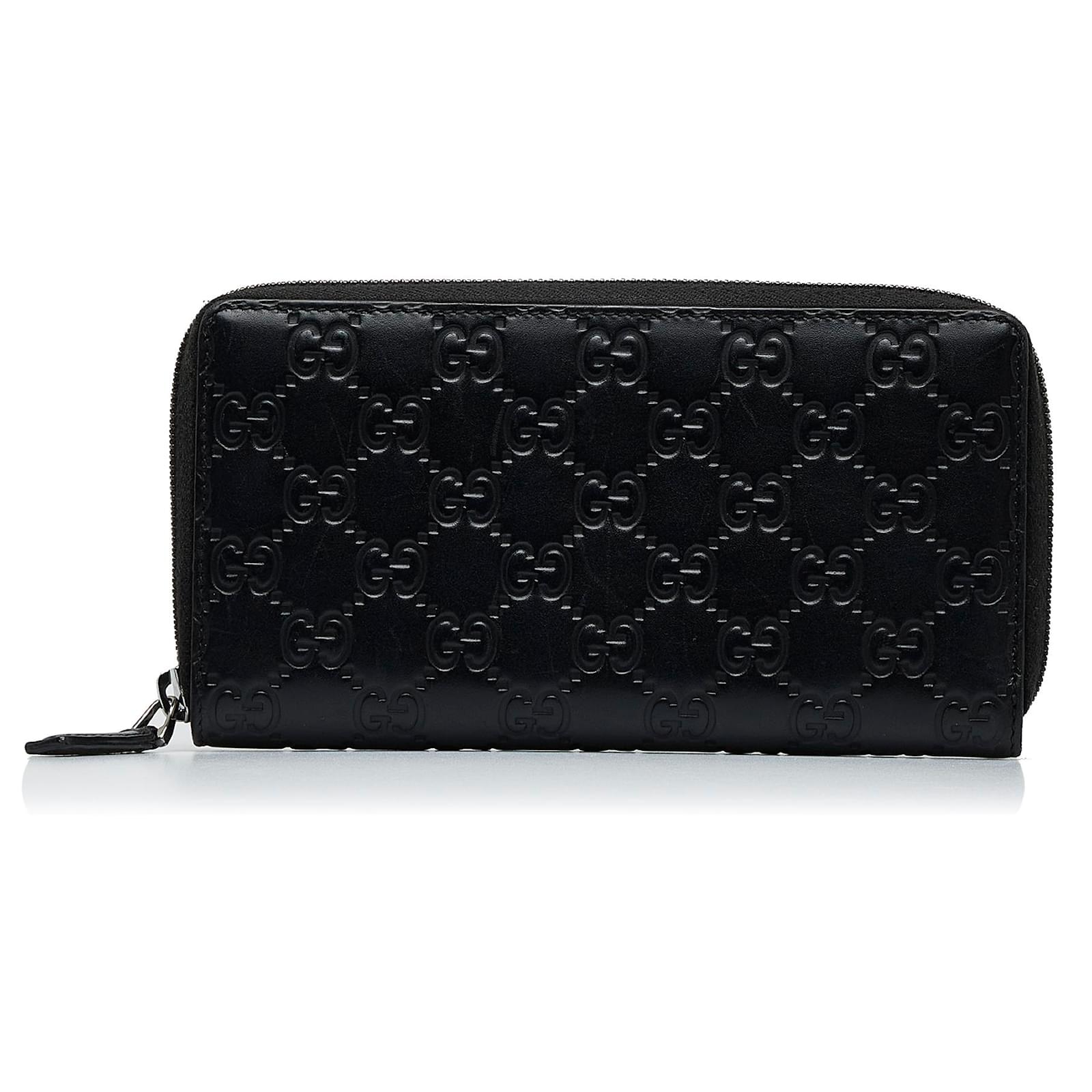 Gucci Black Guccissima Zip Around Long Wallet Leather Pony-style ...